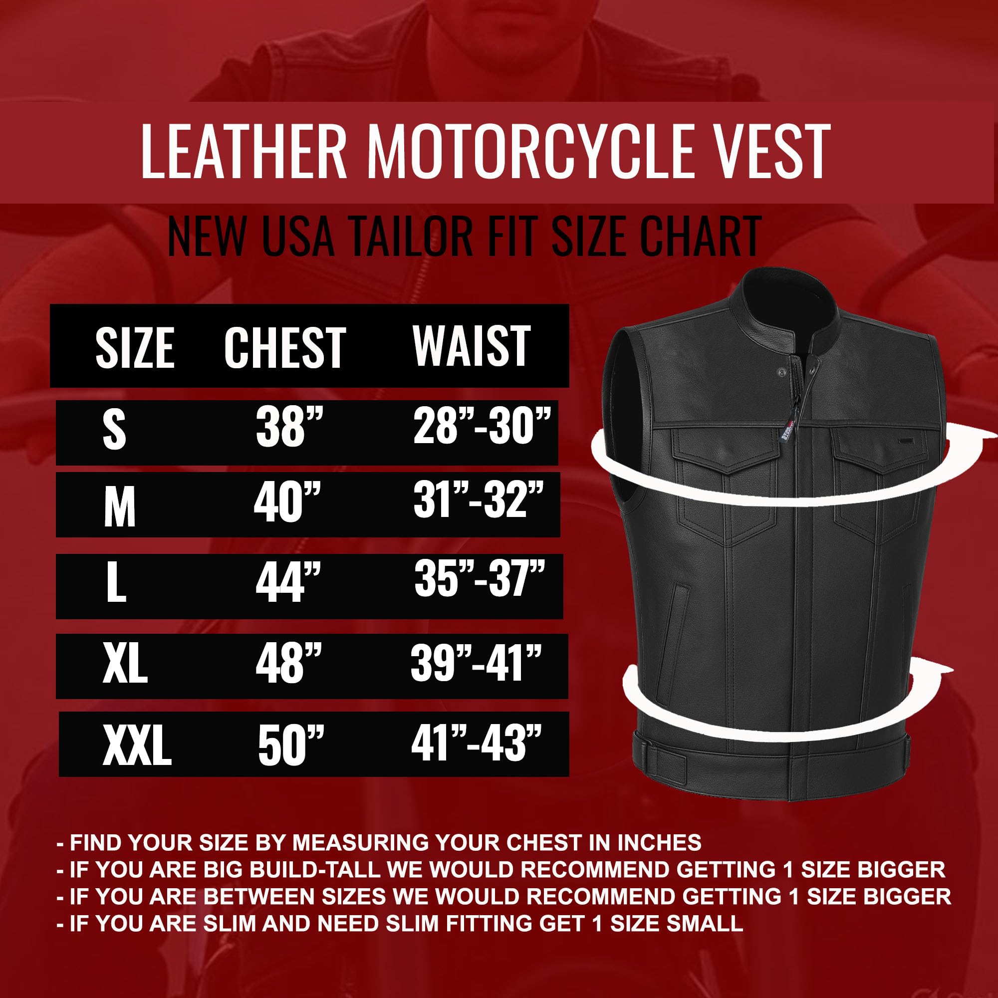 Snapklik.com : SOA Motorcycle Vest For Men, Premium Buffalo Leather ...