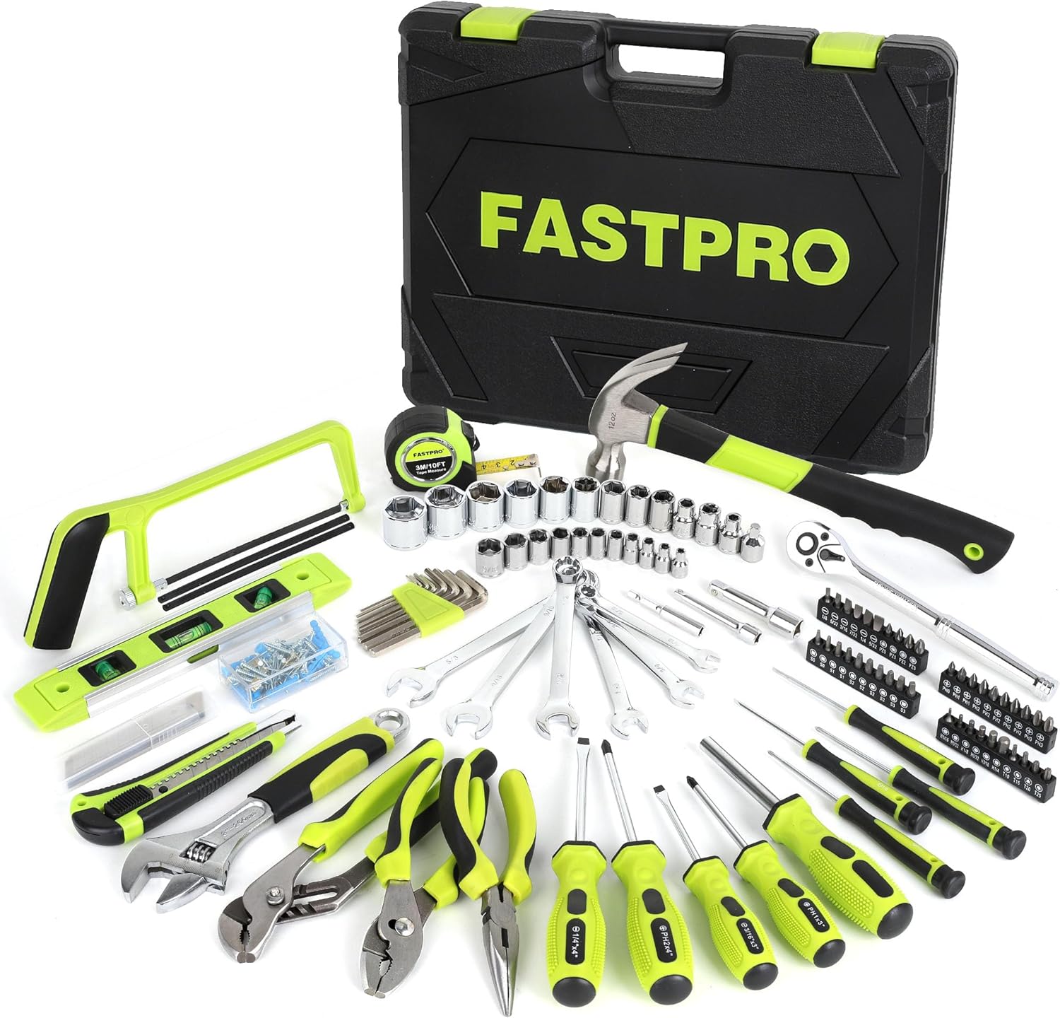 Amazon.com : FASTPRO 198-Piece Household Tool Set, Home Repairing Tool Set with Toolbox ...