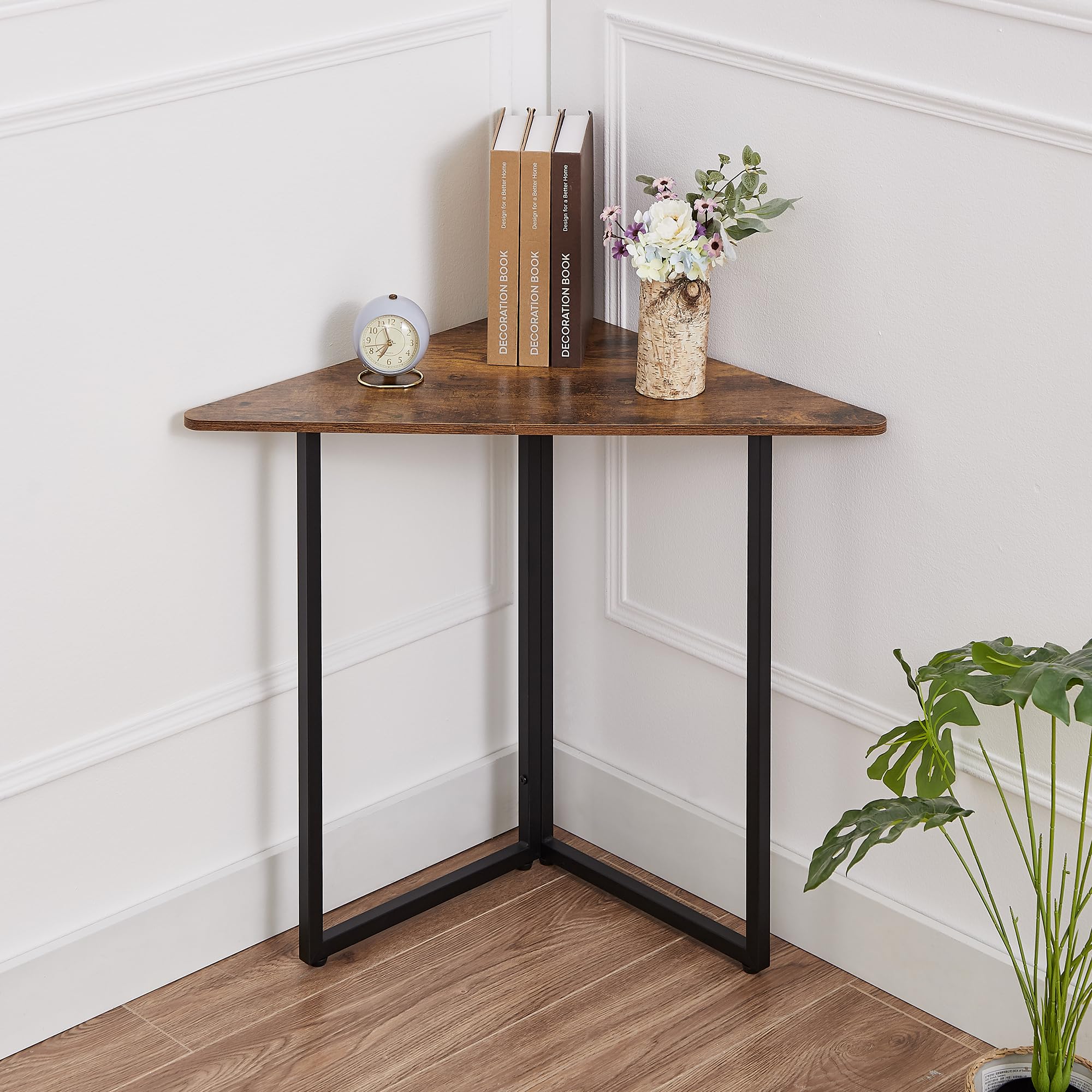 Snapklik.com : VECELO Corner Shelf, End/Side Tables Triangle Shelves