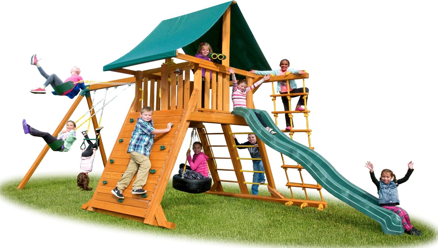 Amazon.com: Supreme Swing Set - Solid Cedar Jungle Gym | Large Tower ...