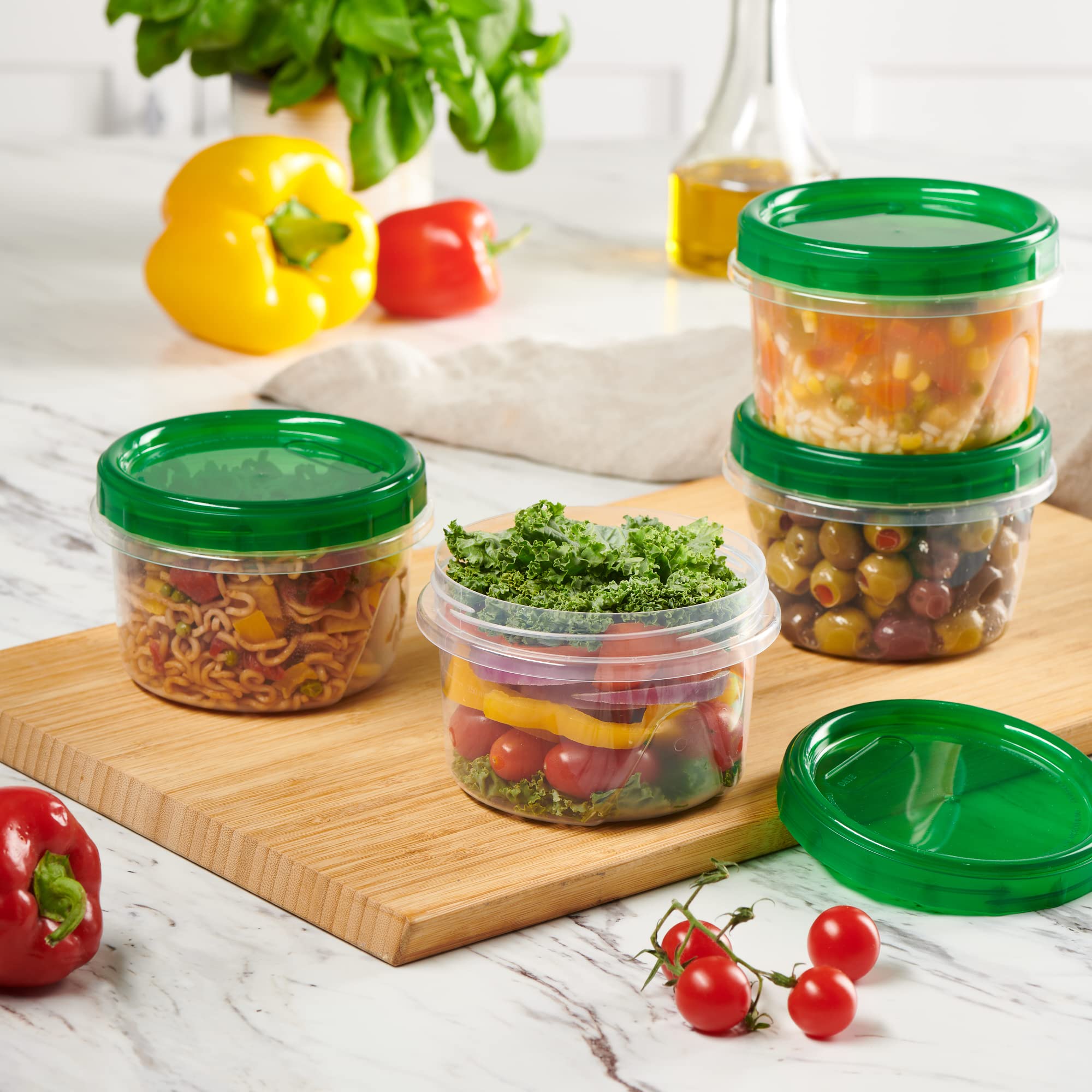 Snapklik.com : PLASTICPRO 12 Pack Twist Cap Food Storage Containers