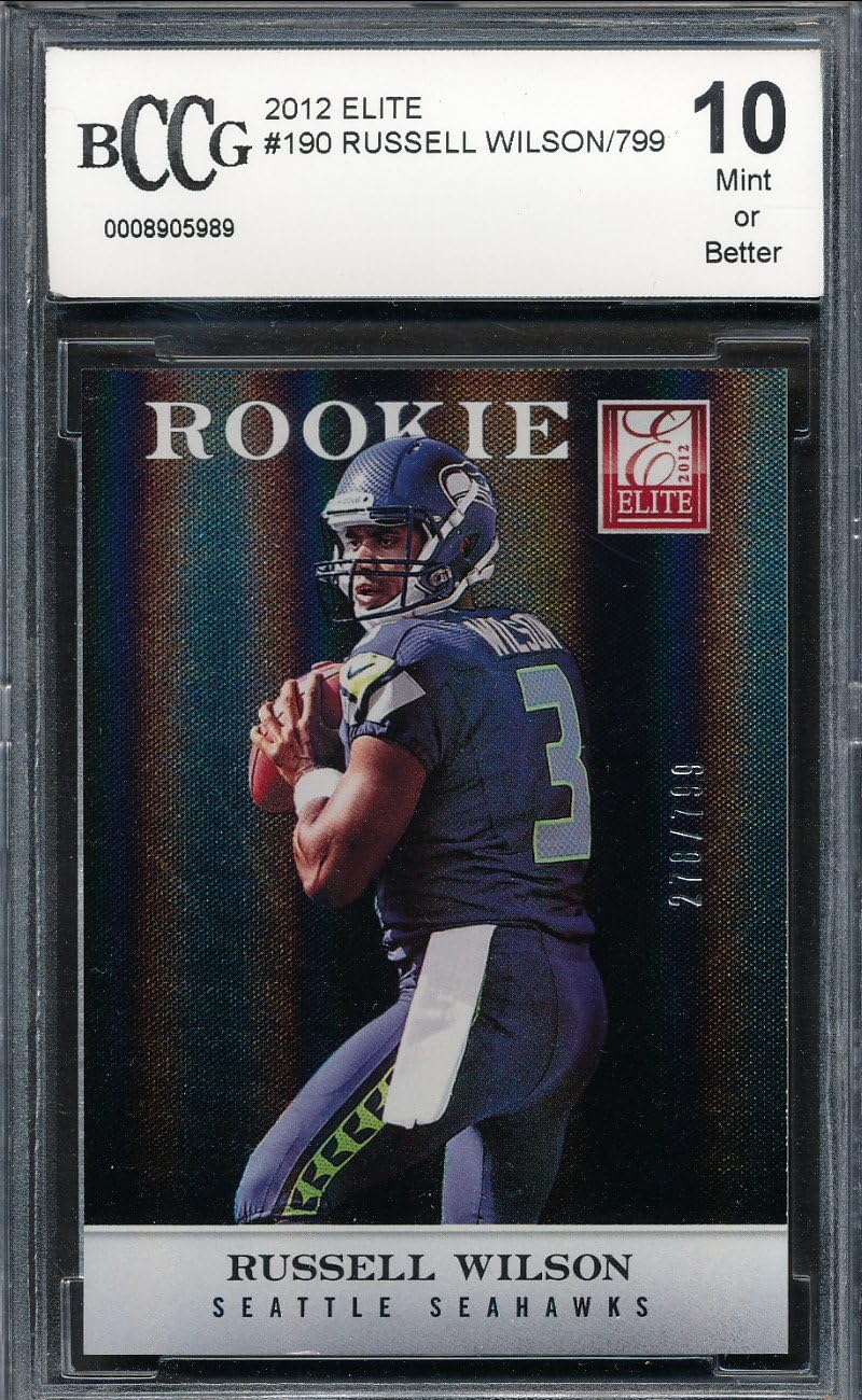 Amazon.com: 2012 Elite /799#190 Russell Wilson Rookie Card Graded BCCG ...