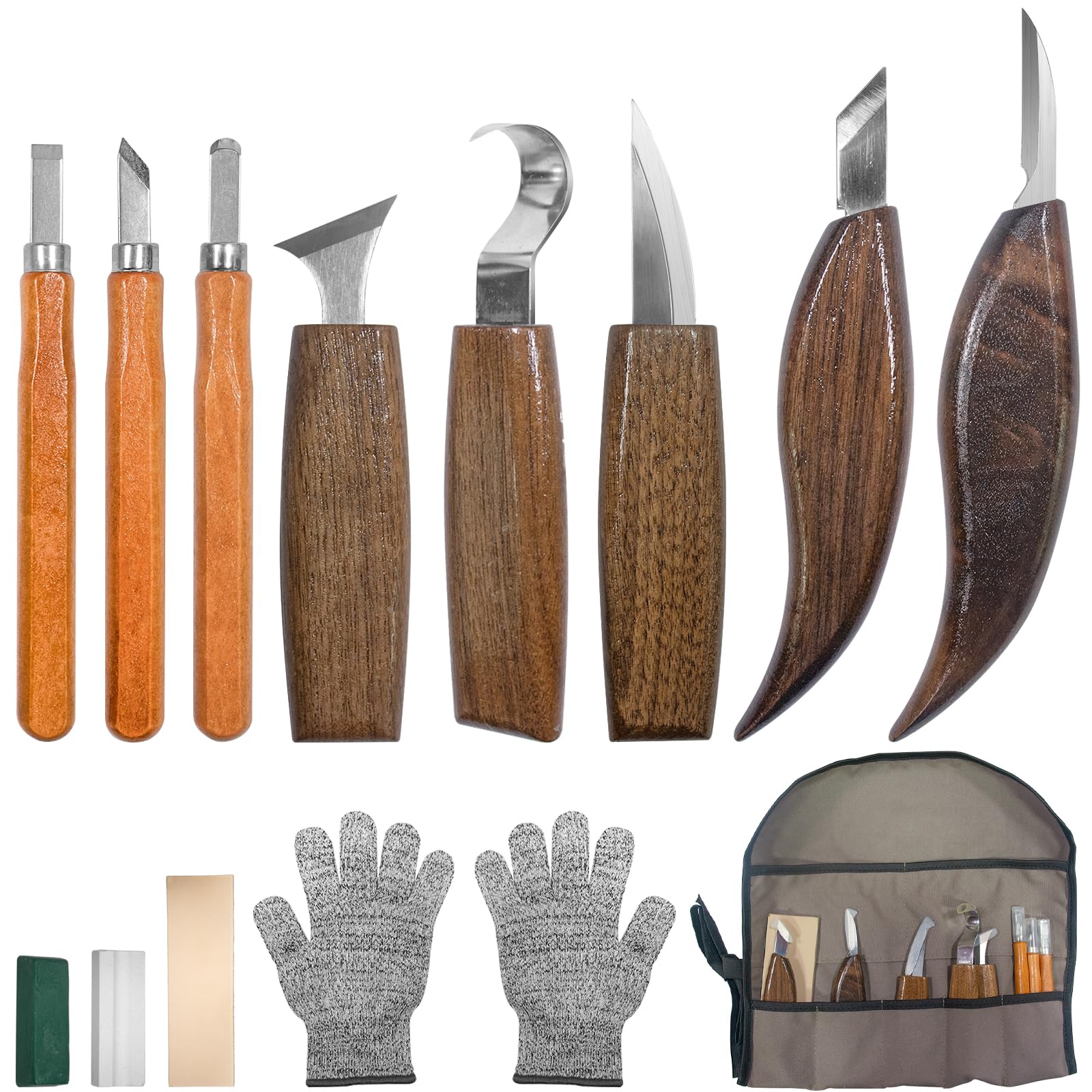 stusgo Wood Carving Set, Wood Carving Tool Set Contains 13 Pcs Wood ...
