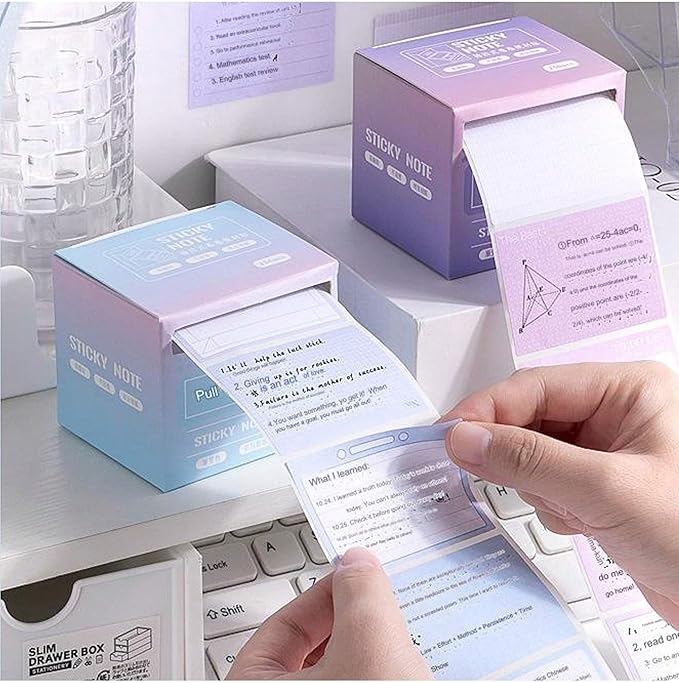 FunBlast Sticky Notes – 512 Pcs Pull-Out Sticky Note Set with Dispenser ...