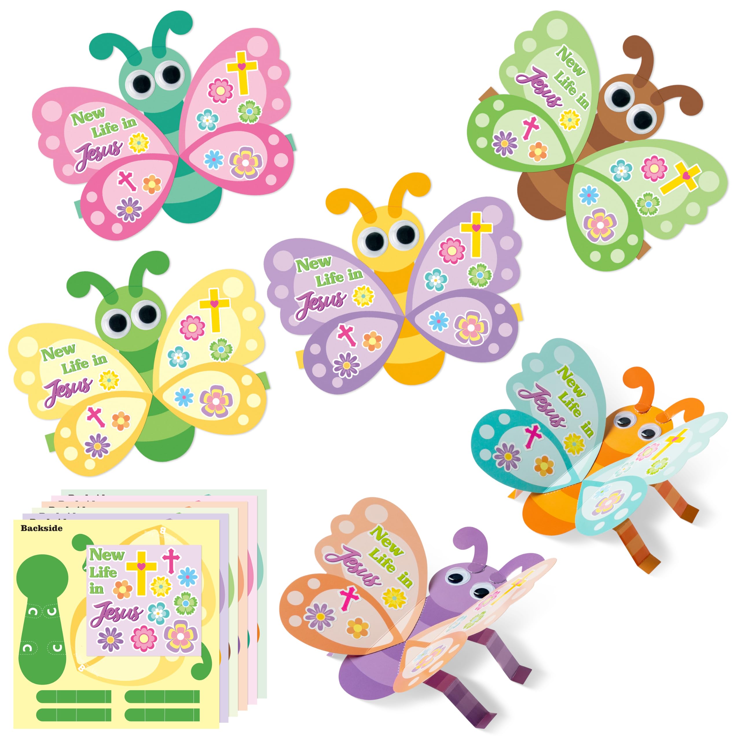 Amazon.com: WATINC 24Pcs Spring New Life in Jesus Butterfly Craft Kit ...