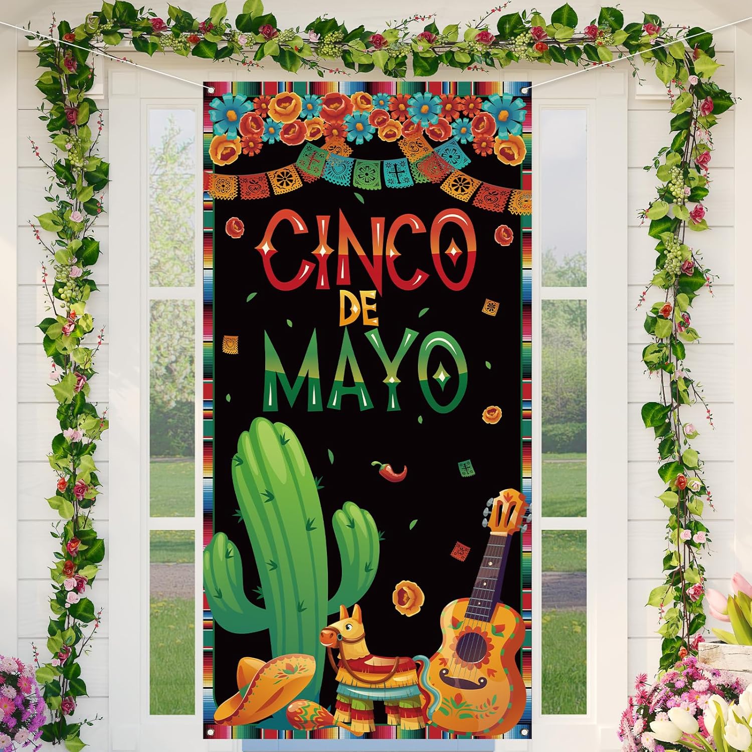 Amazon.com: Rvsticty Cinco De Mayo Decorations Cinco De Mayo Door Cover ...