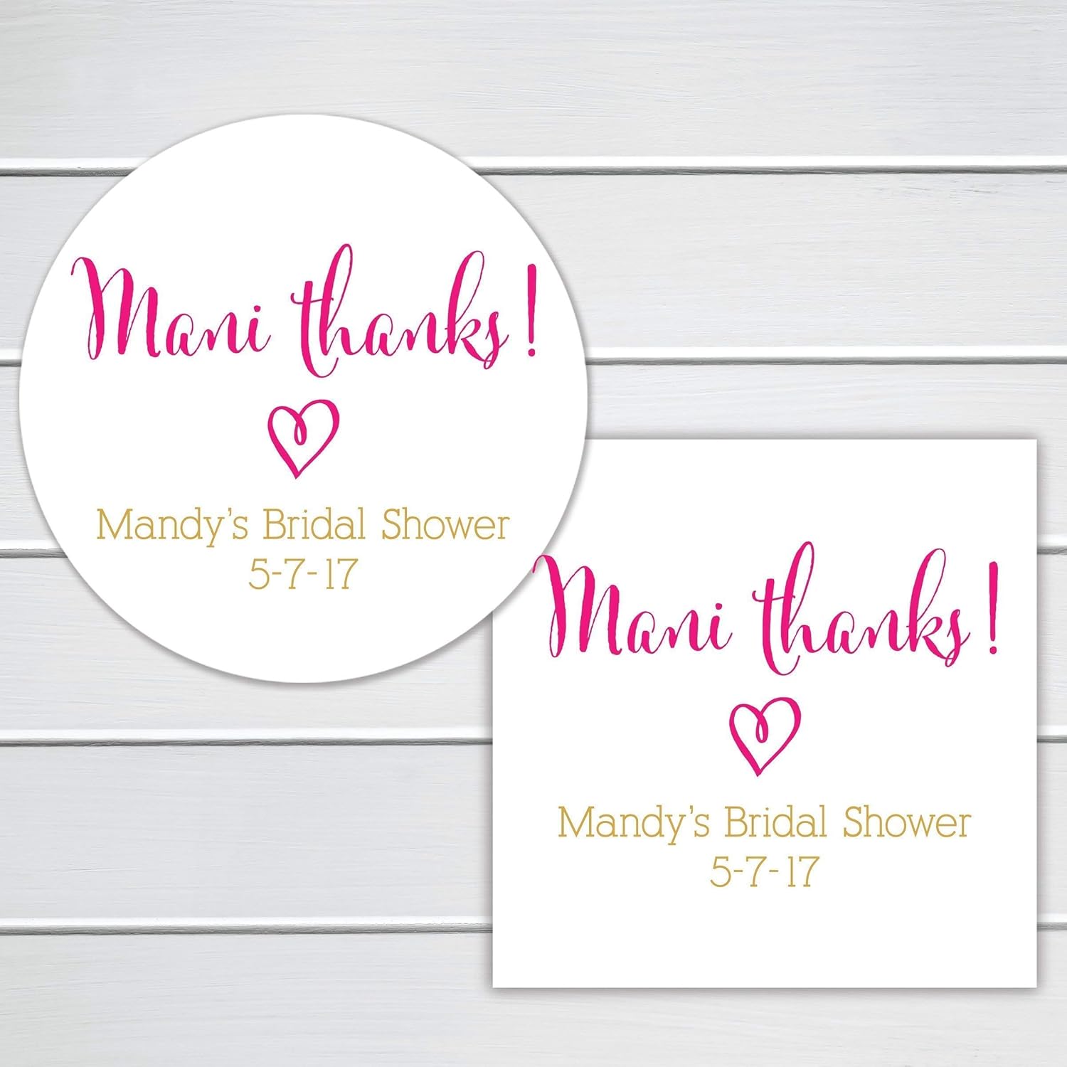 Amazon.com: Mani Thanks! Wedding/Event Celebration Favor Stickers ...