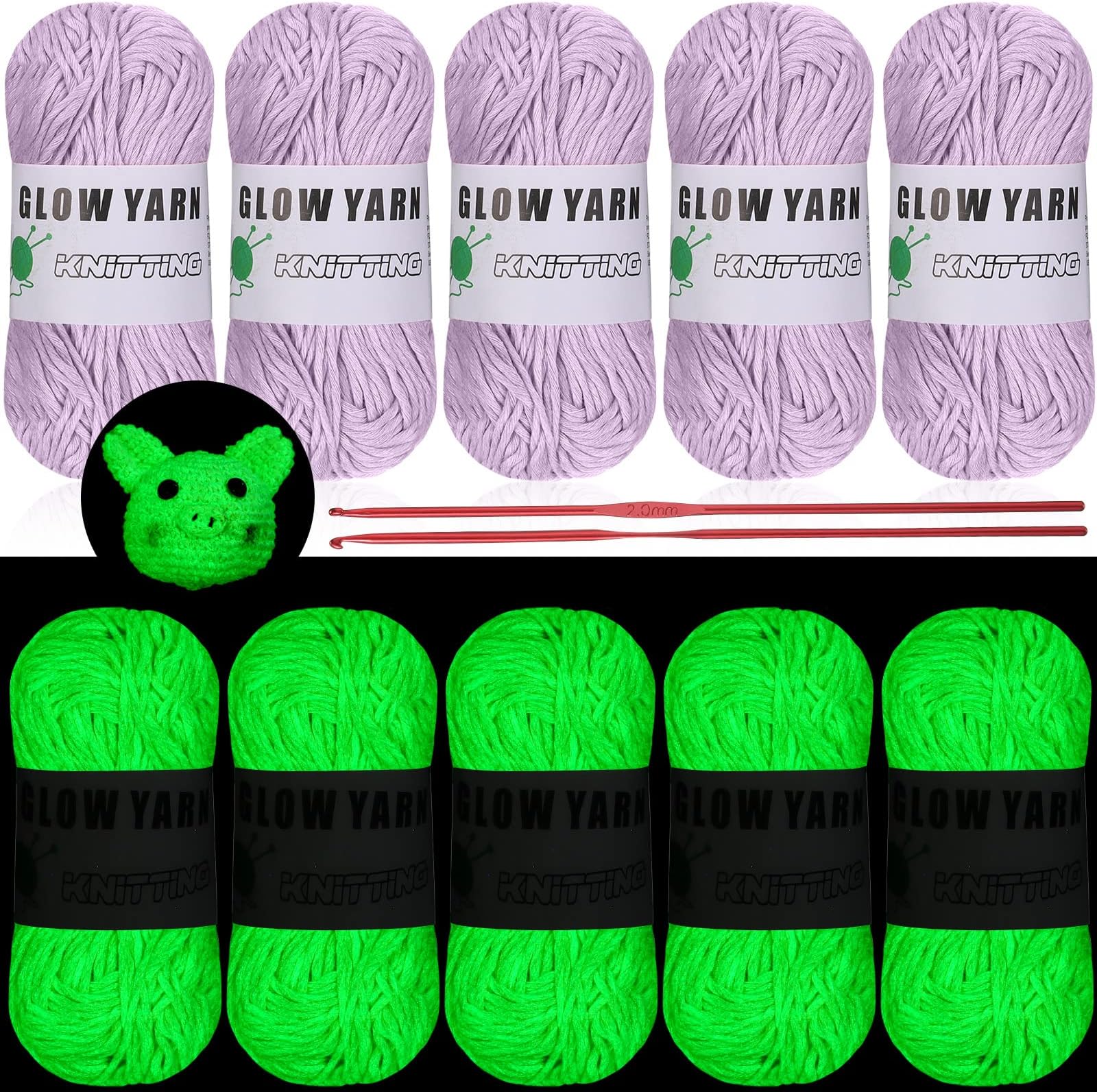 Amazon.com: Lion Brand Yarn DIY Glow Chenille Yarn, Pearl
