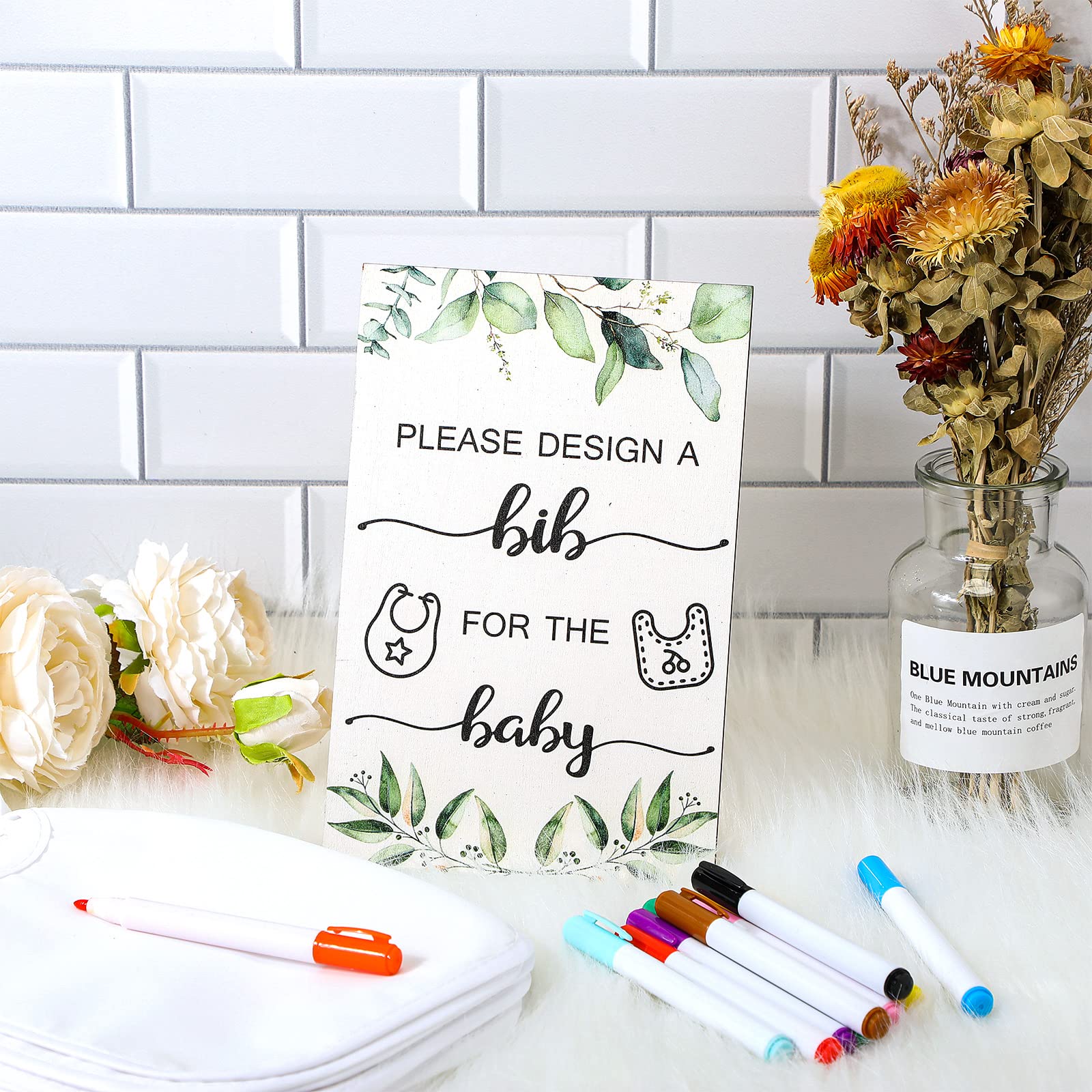 Snapklik.com : 26 Pcs Baby Bibs And Game Set Baby Shower Game Sign 15 ...