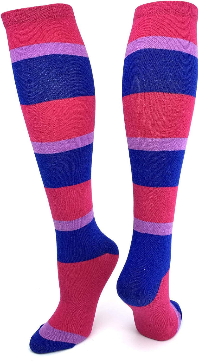 Amazon.com: YongColer Bisexual Pride Flag Knee High Socks, Bi Lover ...