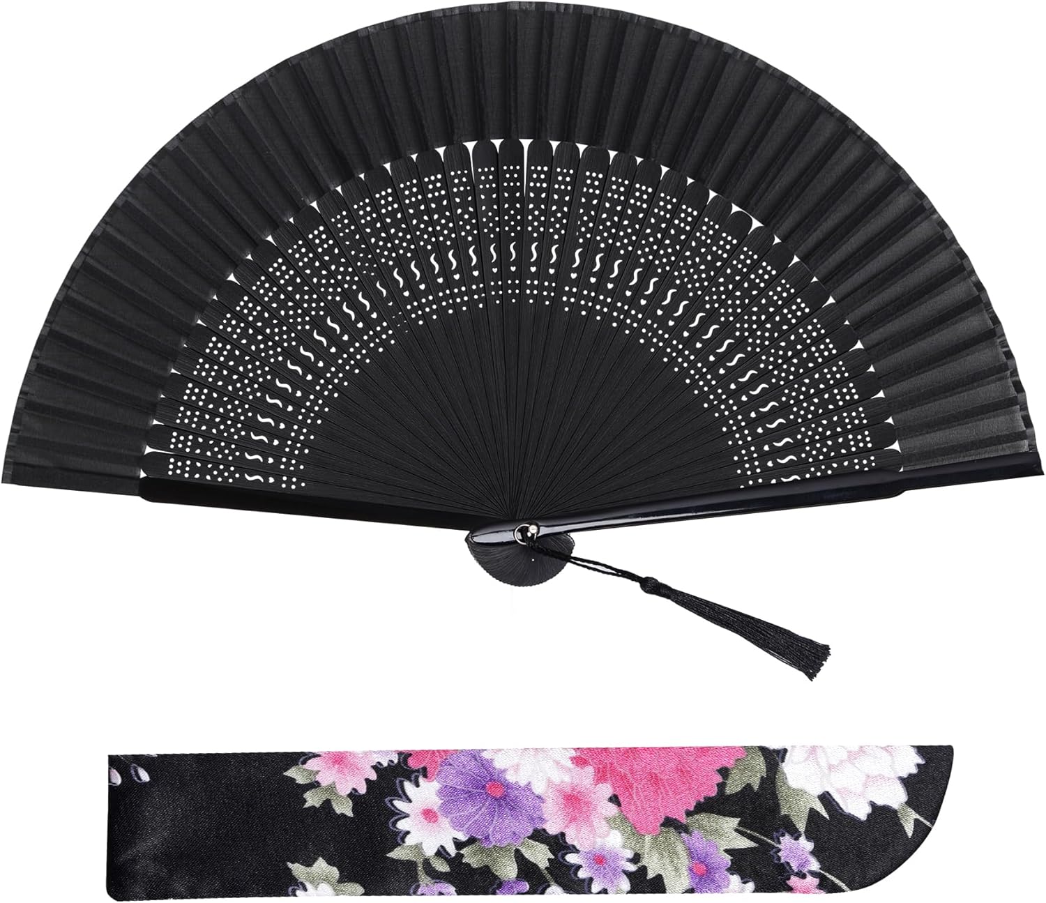 Lystaii 1pcs Folding Hand Fans for Women - Chinese Japanese Bamboo ...