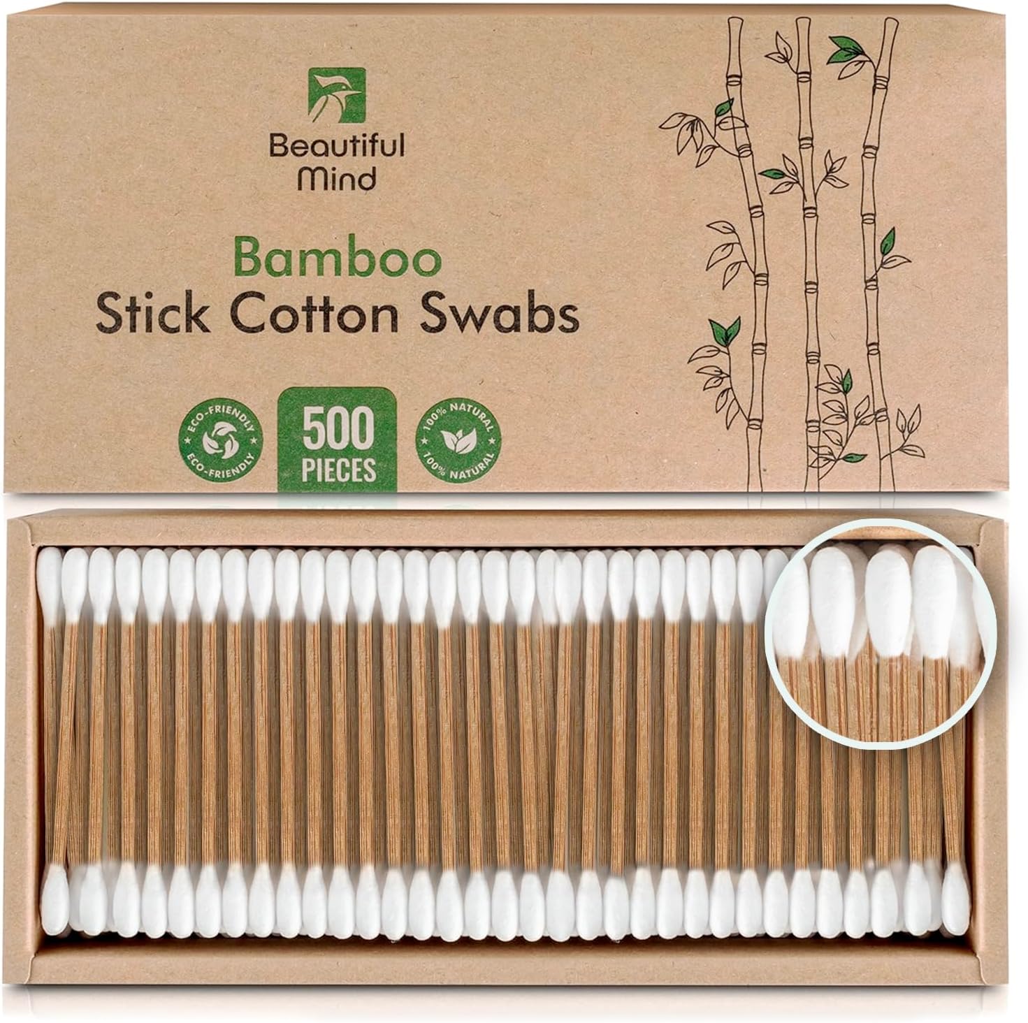 Amazon.com : UpCircle Bamboo Cotton Buds - 200 Pieces - Sustainable ...