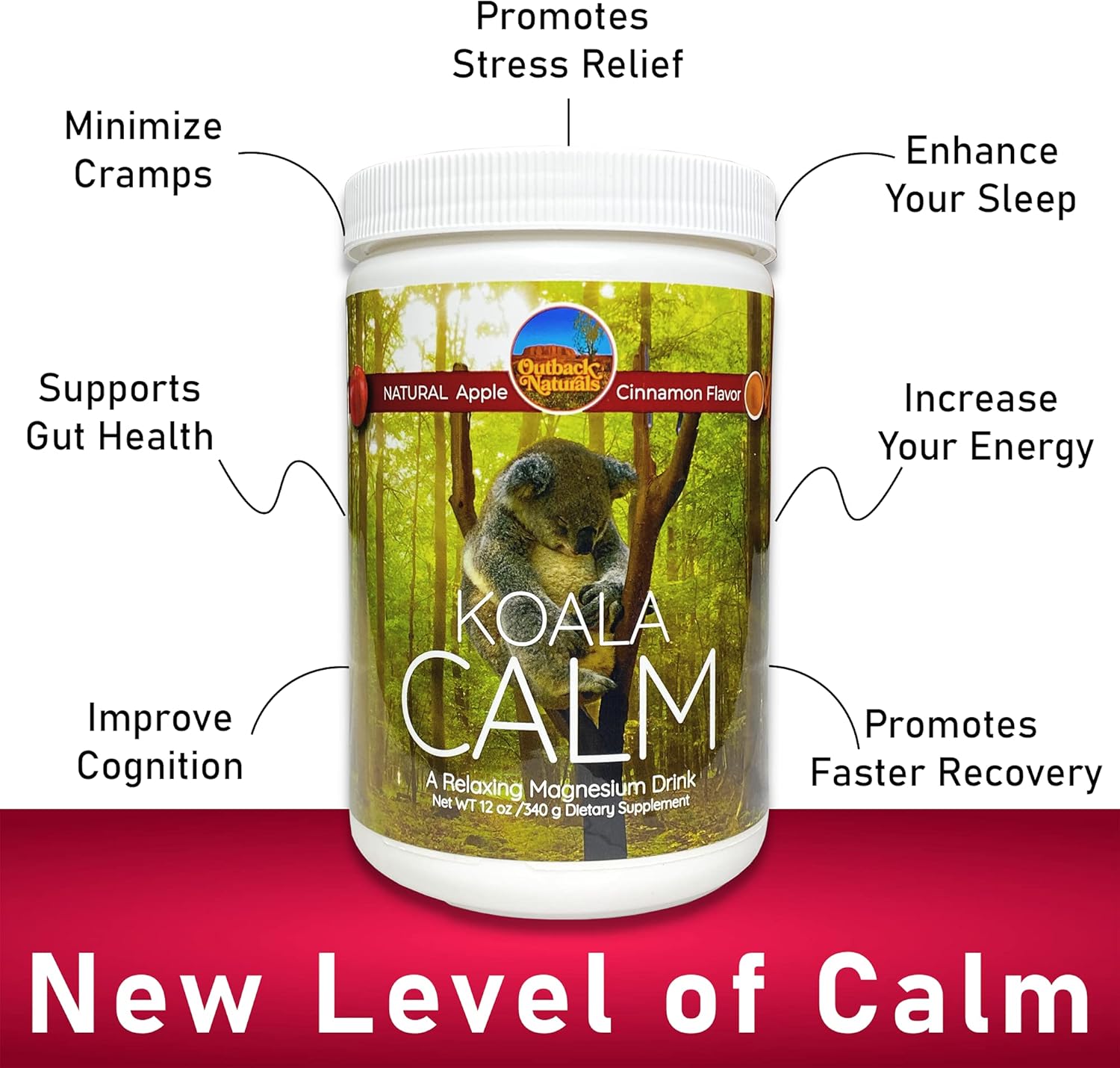 Koala Calm, Suplemento de mezcla de bebida en polvo de citrato de ...