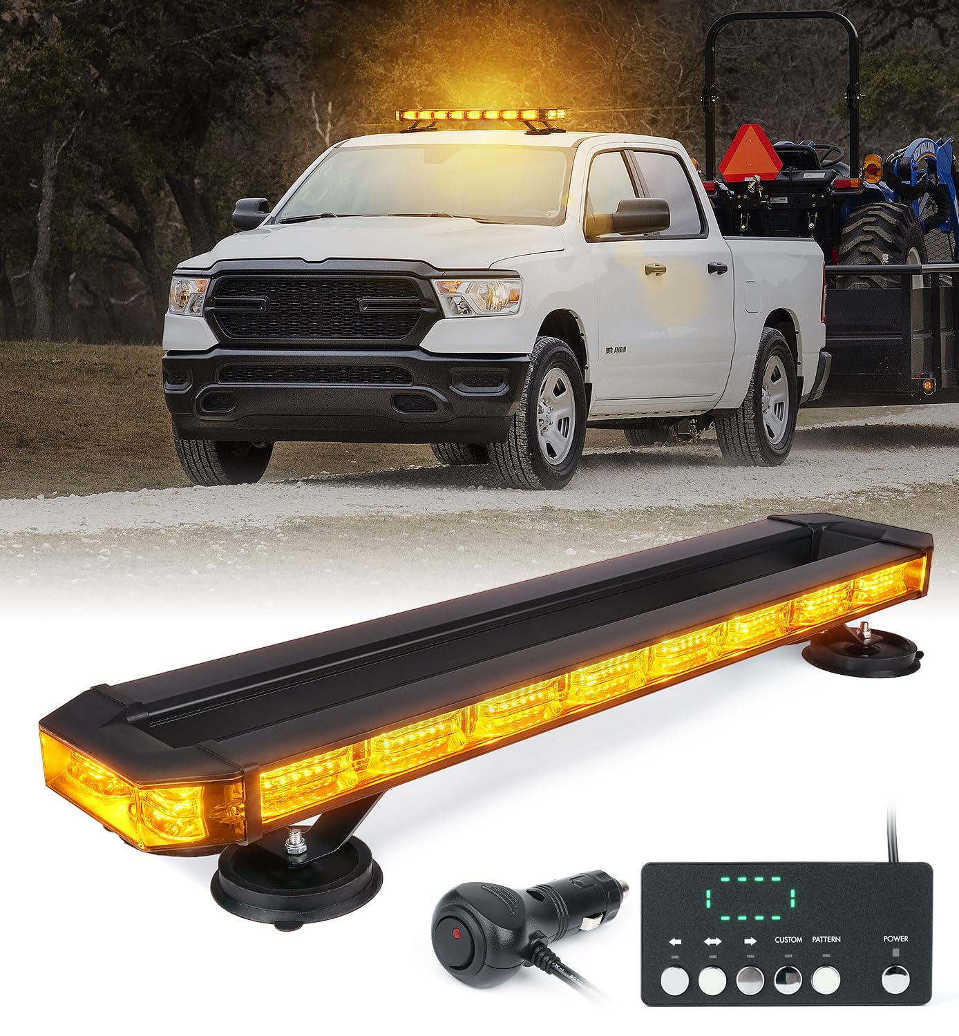 Snapklik.com : 120 LED Amber Rooftop Strobe Emergency Light Bar w ...
