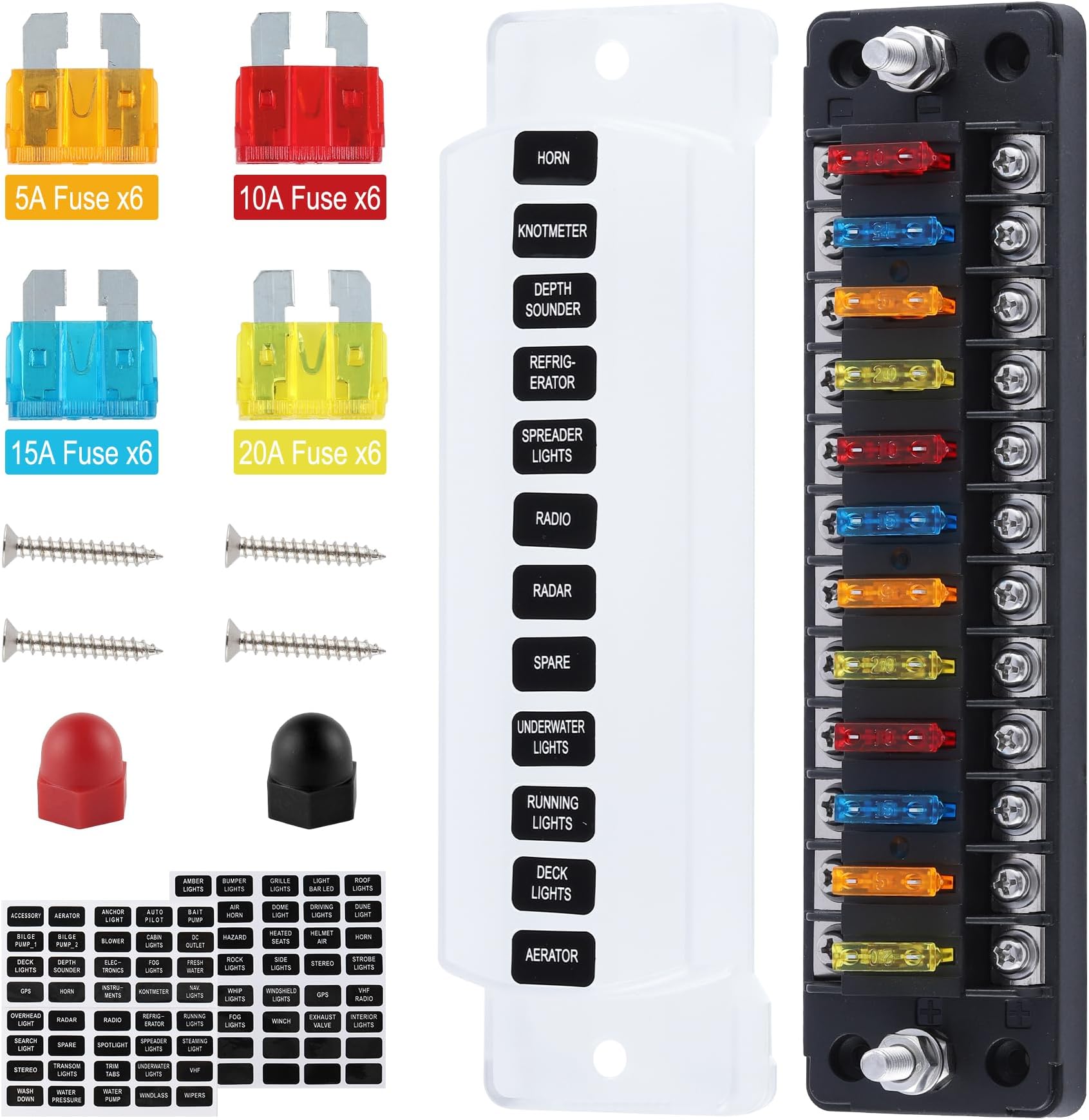 Amazon.com: Amiss 12 Way 12V Blade Fuse Block, ATO/ATC Waterproof ...