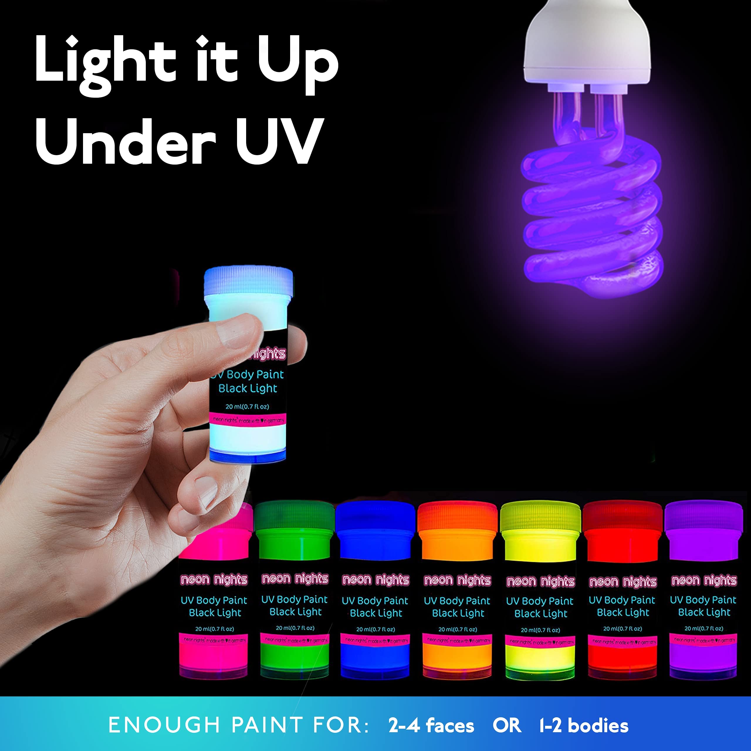 Neon Nights UV Body Paint Set | Blacklight Glow Makeup Kit ...