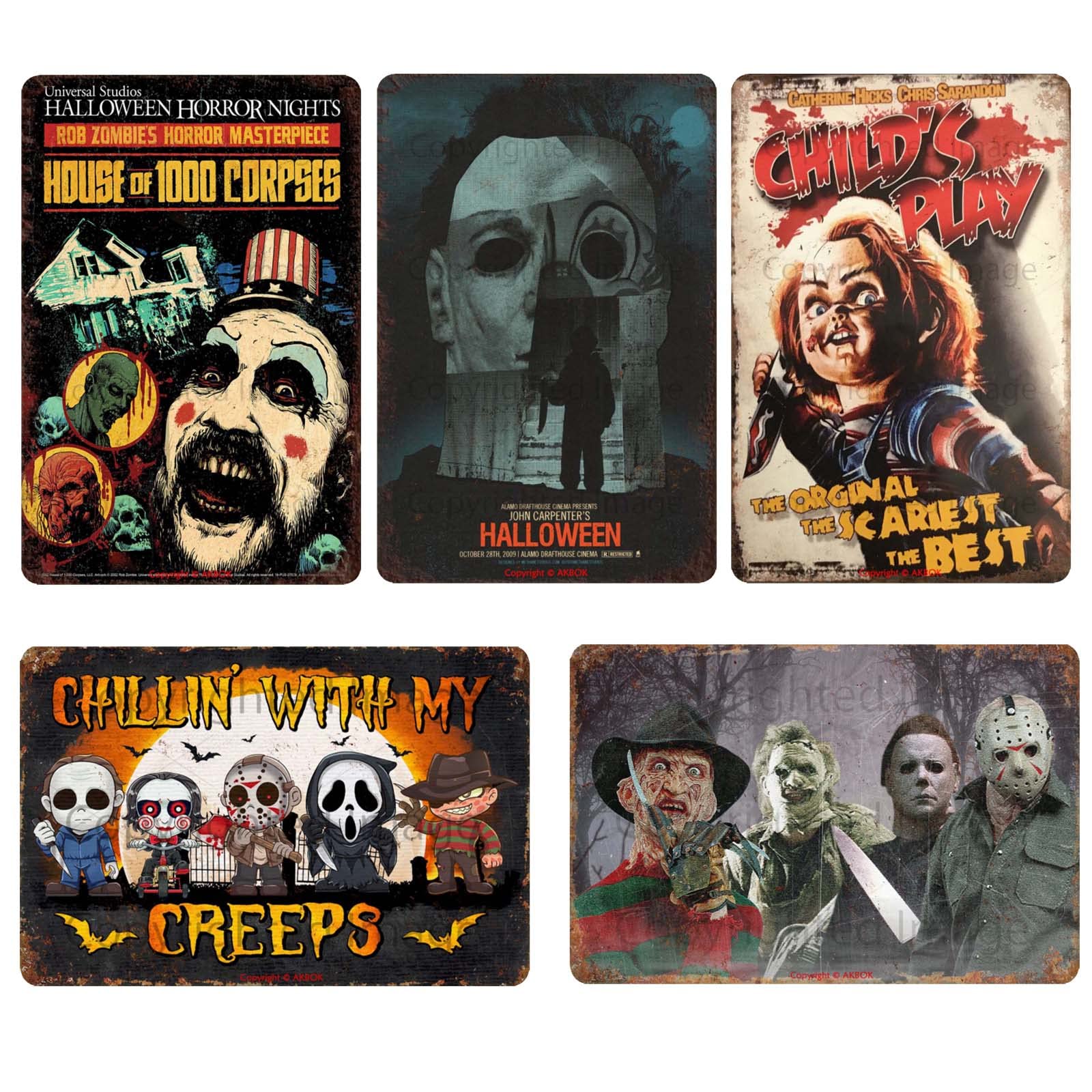 Retro Metal tin Sign Horror Film Poster Vintage Suspense Movie Tin Sign ...