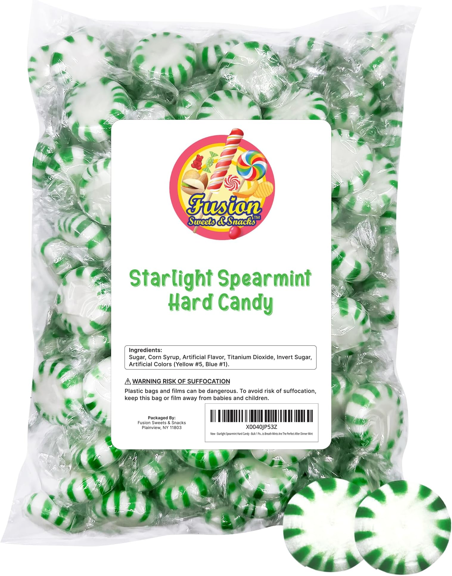 Amazon.com : Starlight Spearmint Candy - Bulk 1 Pound Individually ...