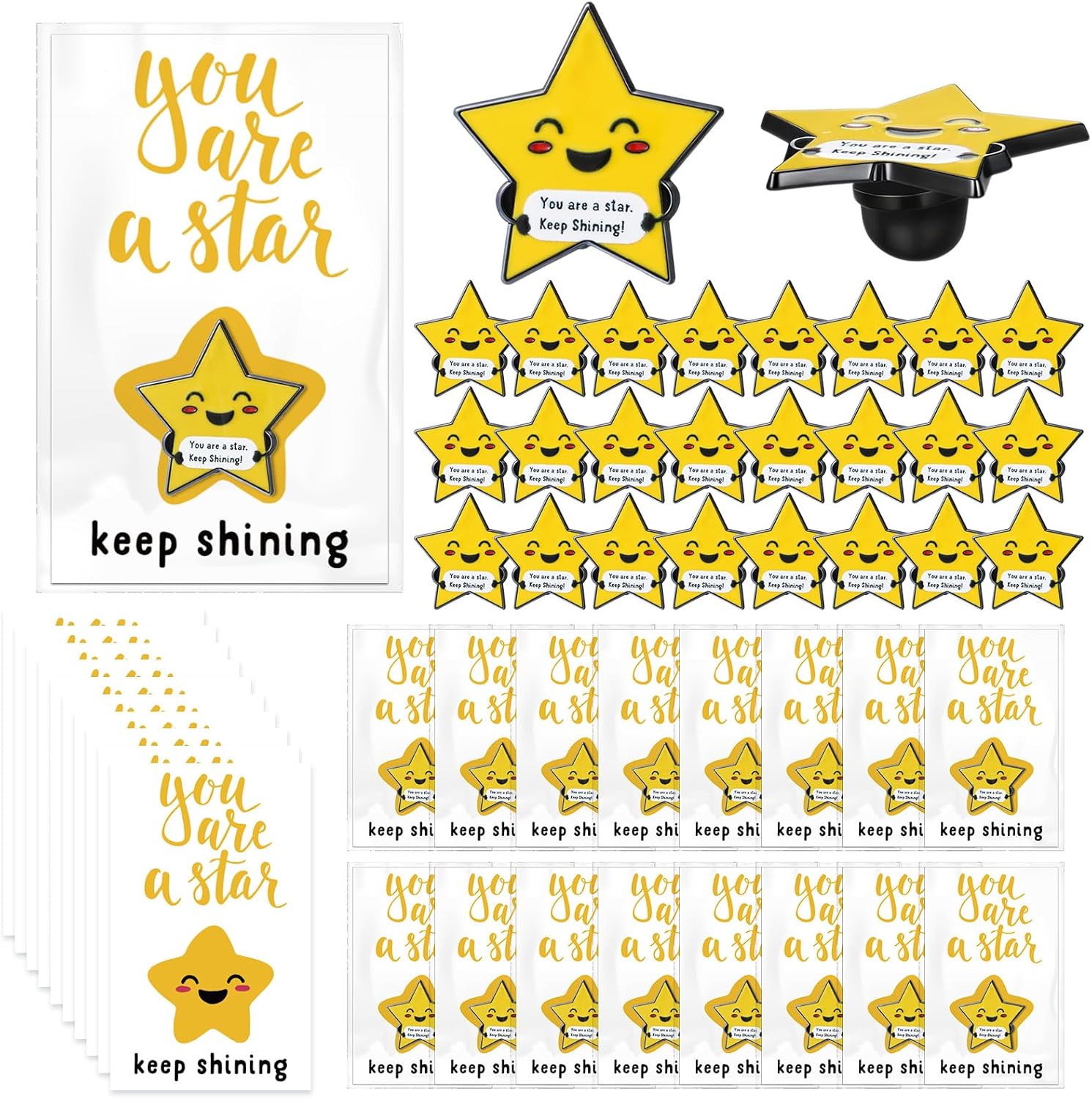 Amazon.com: Landical Inspirational Star Motivational Stars Lapel Pin ...