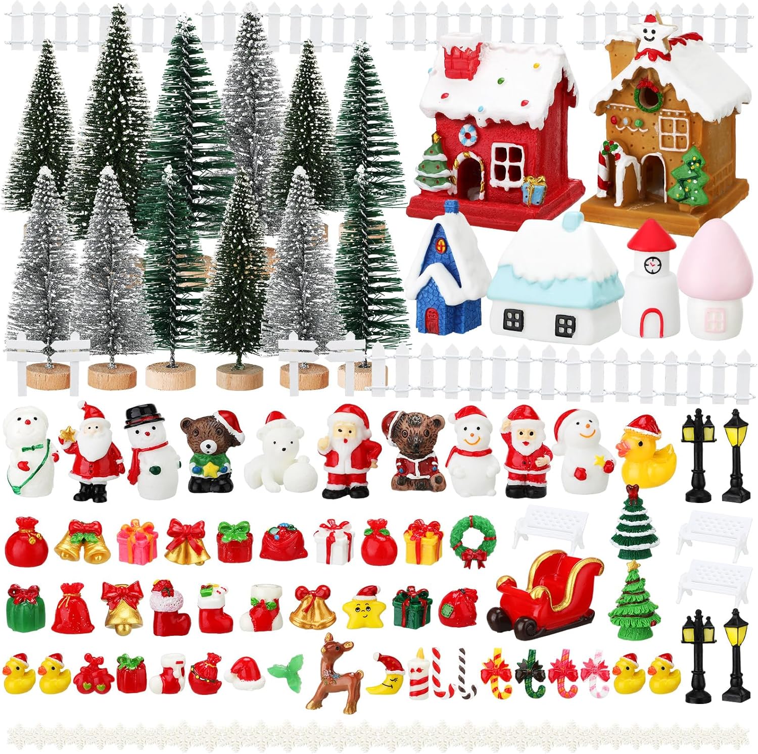 Amazon.com: Maitys 120 Pcs Christmas Miniature Figurines Miniature ...