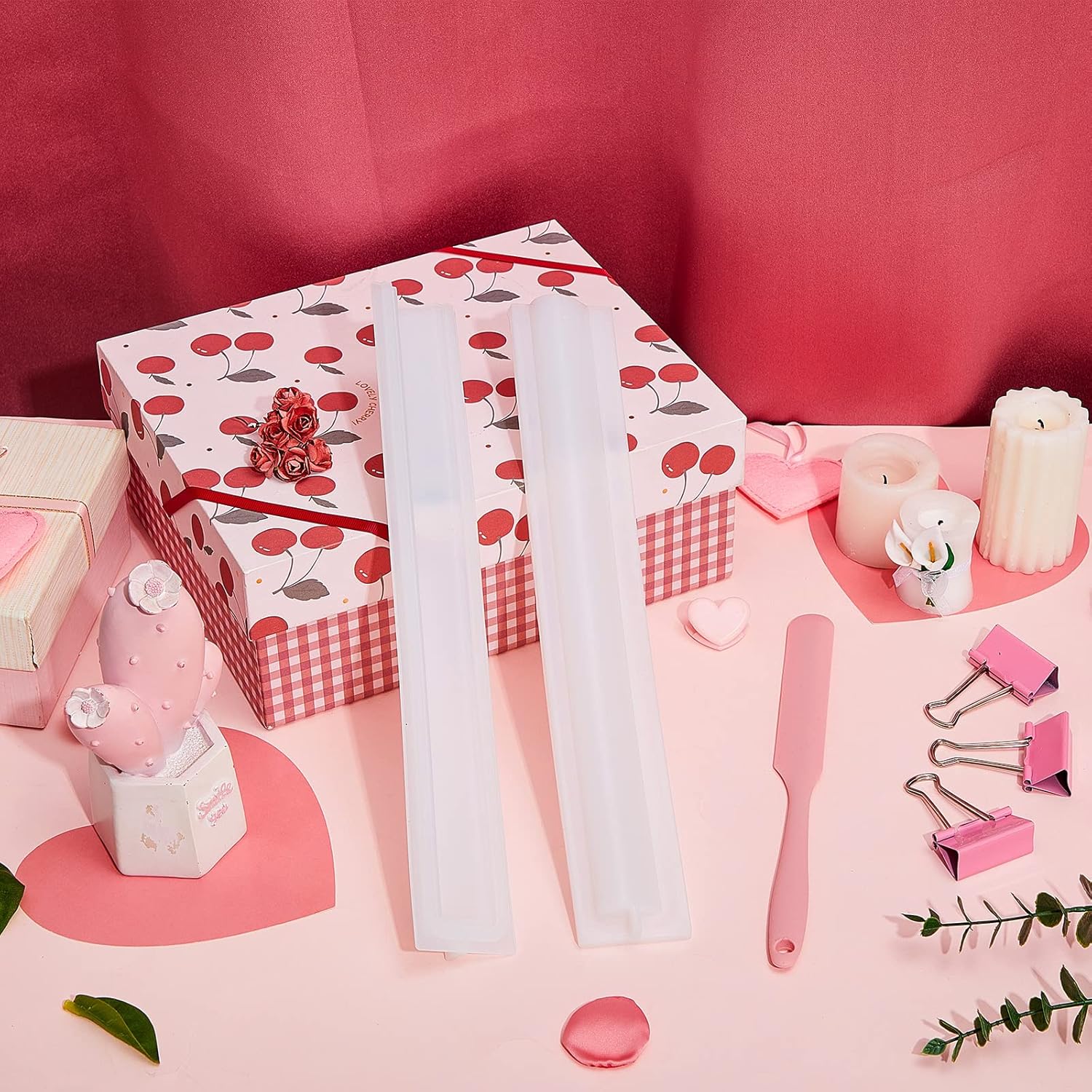 Heart Shaped Long Tube Silicone Mold Heart Soap Embed Molds Soap Mold ...