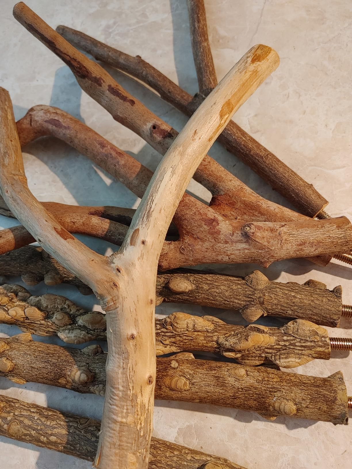 8Pcs Bird Perches,Bird Parrot Perch Stand Set,Natural Wood Perch for ...