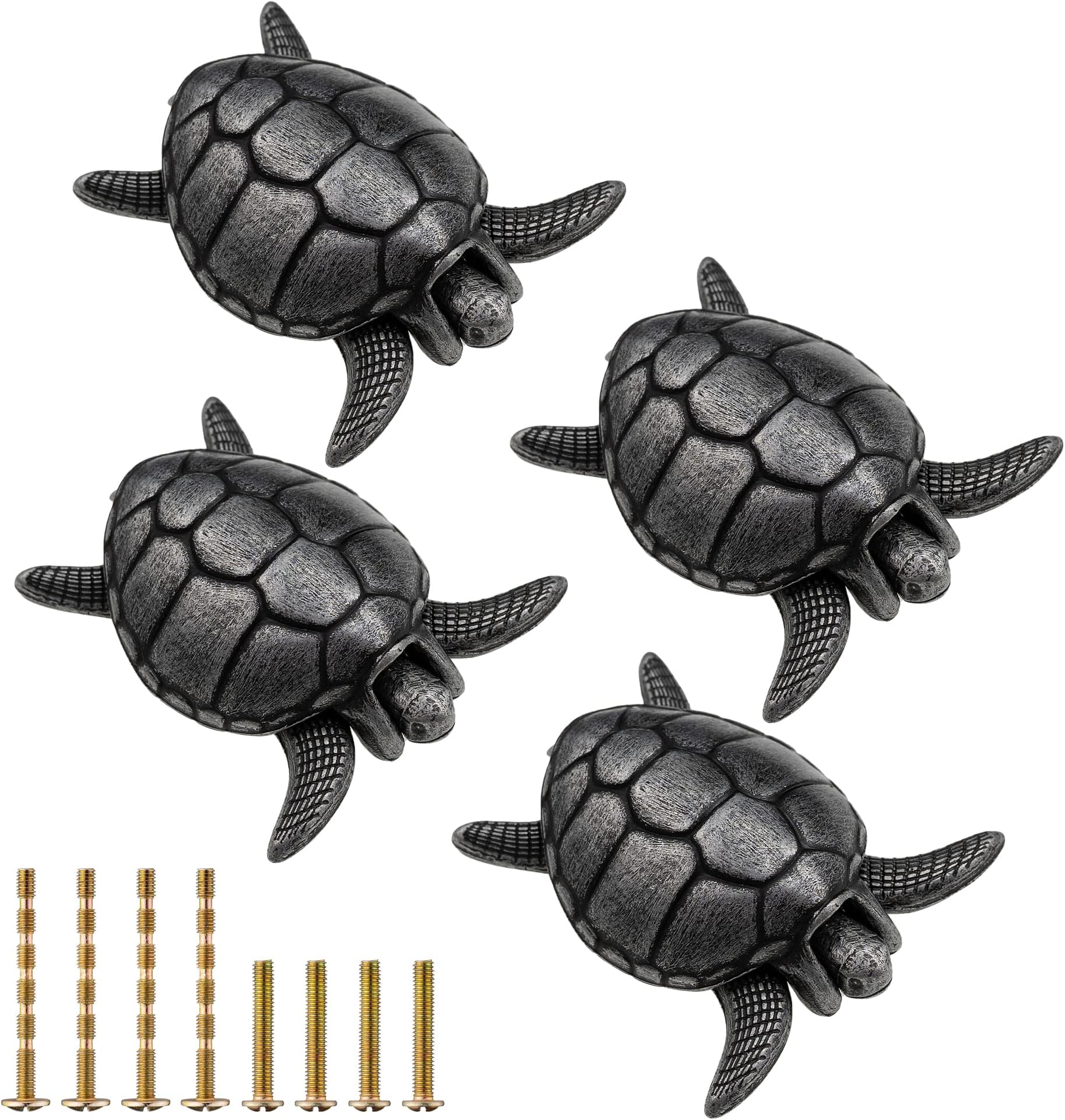 Treasure Gurus Sea Turtle Drawer Pull Screw Knob Cabinet Hardware ...