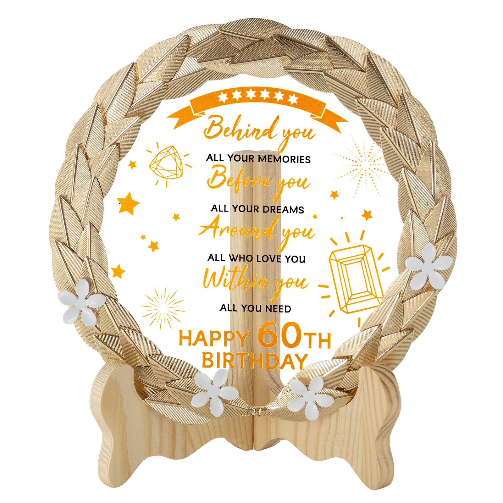 Amazon.com: 60th Birthday Gifts for Women Men - Standing Glass Plate ...