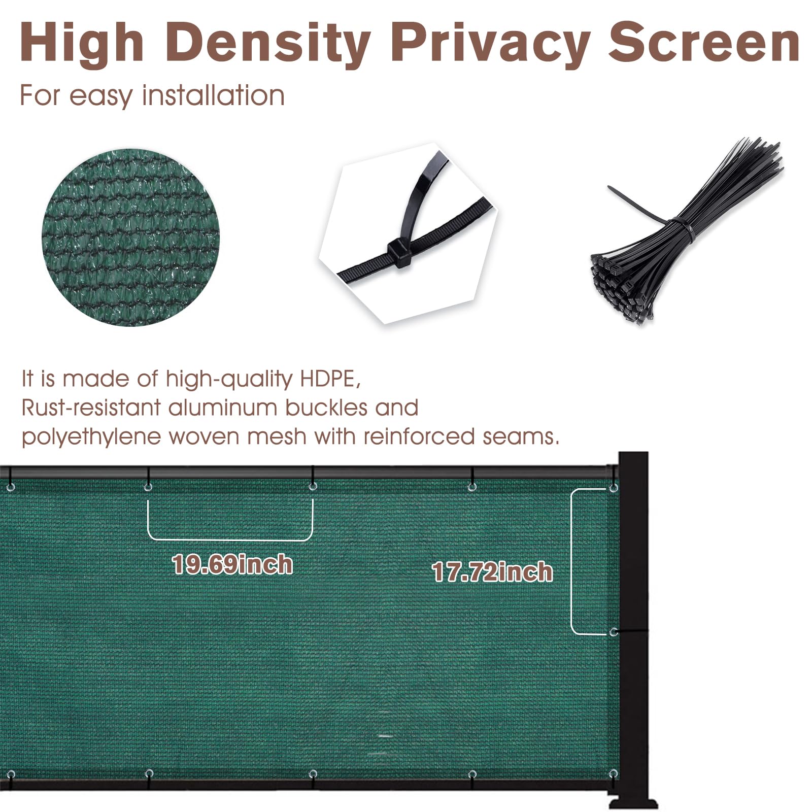 Snapklik.com : 3x10 Dark Green Balcony Privacy Screen Fence, Apartments ...