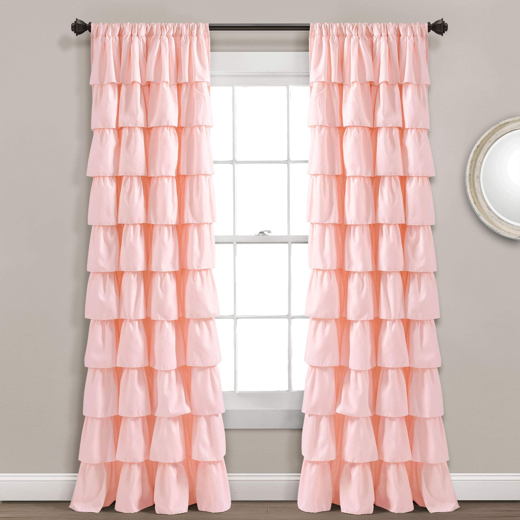 Amazon.com: Rooney Sheer Voile Vertical Ruffled Window Curtain Panel ...