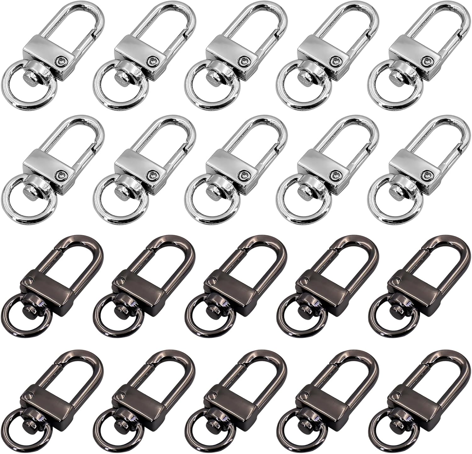 Swivel Keyrings Clasps, 20 PCS Swivel Clasps Snap Hook Zinc Alloy ...