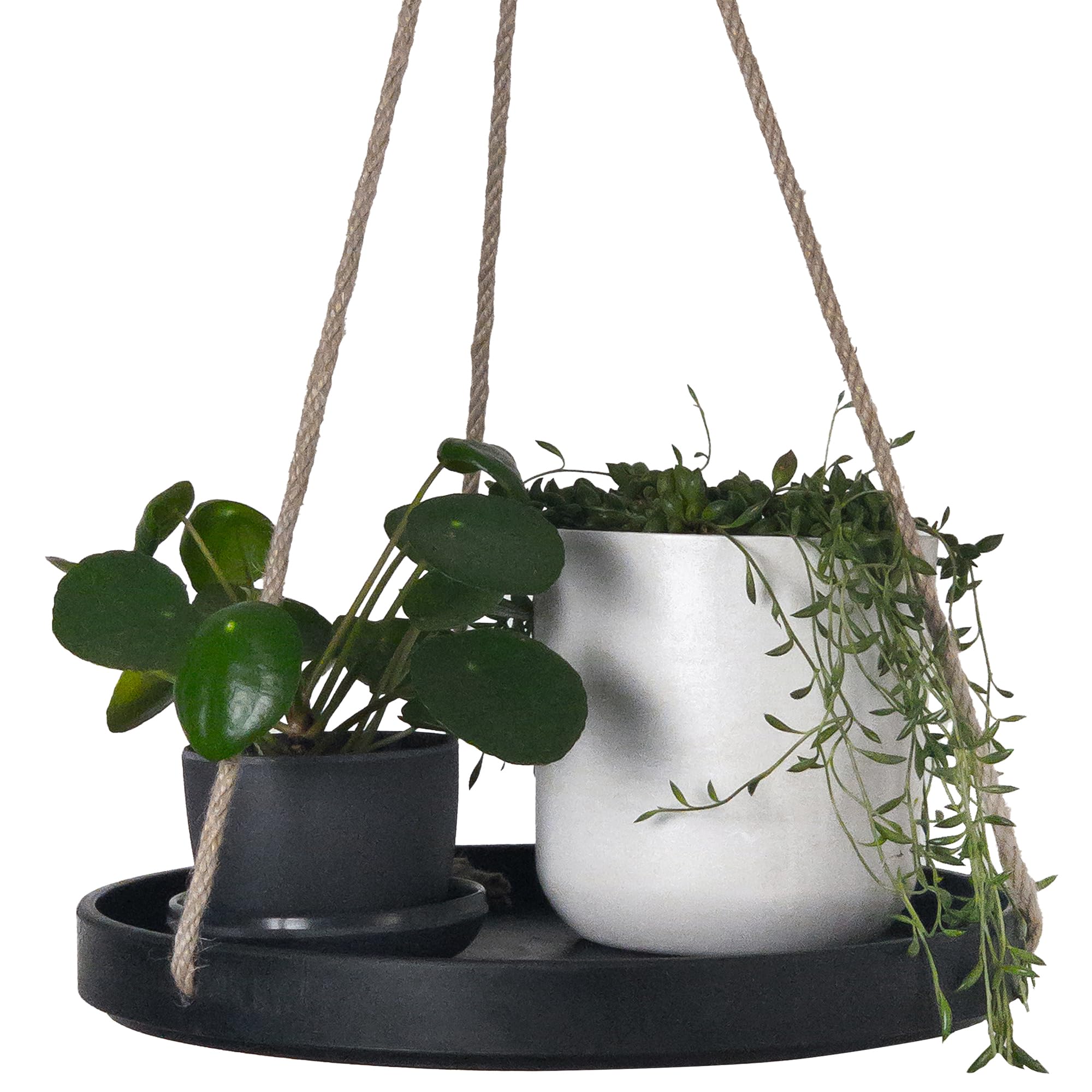 Kanso Designs 10" Hanging Planter Tray (Black Stone): Modern Upcycled ...