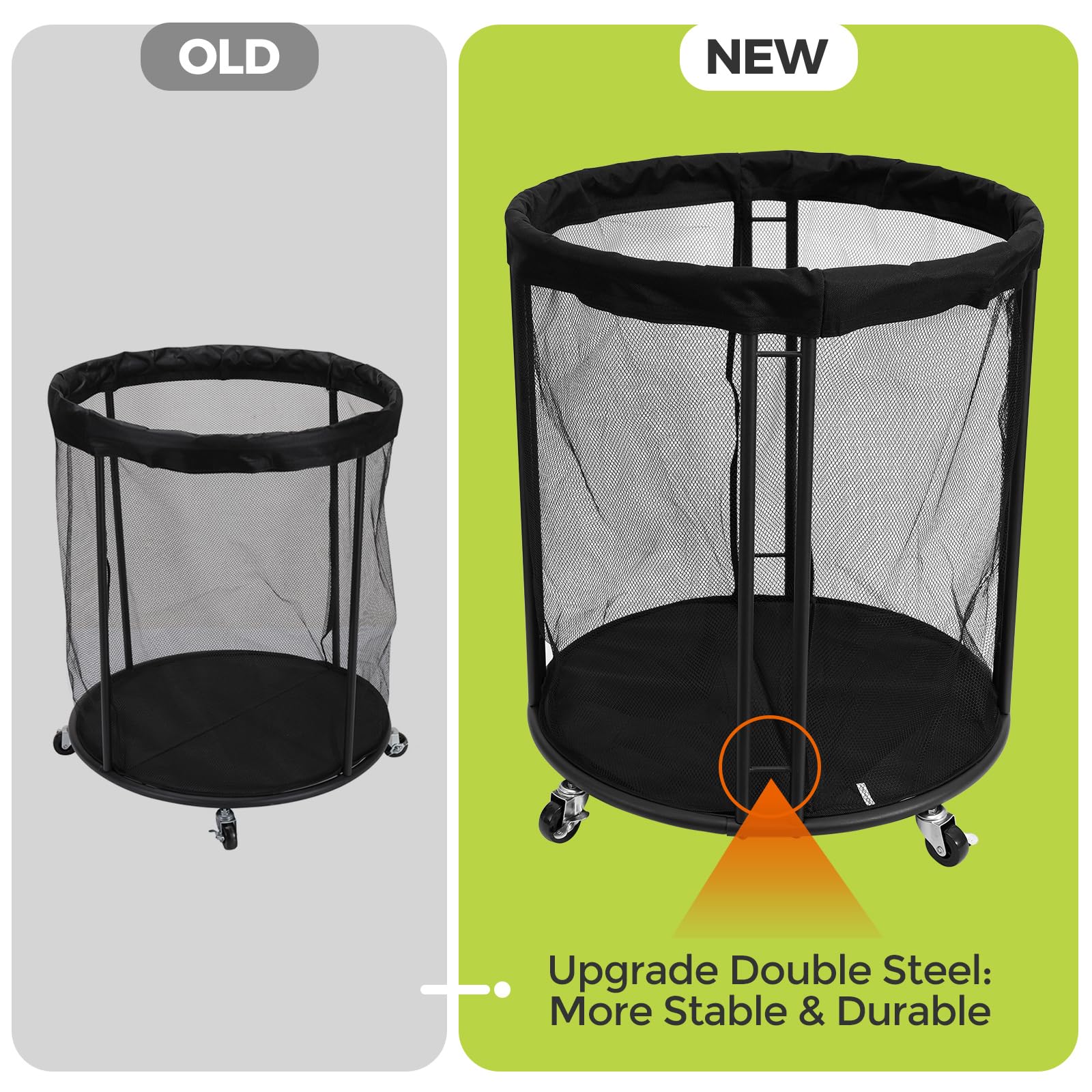 Basketball Soccer Ball Holder Ball Storage Bin With Wheels - 52 Gallon ...
