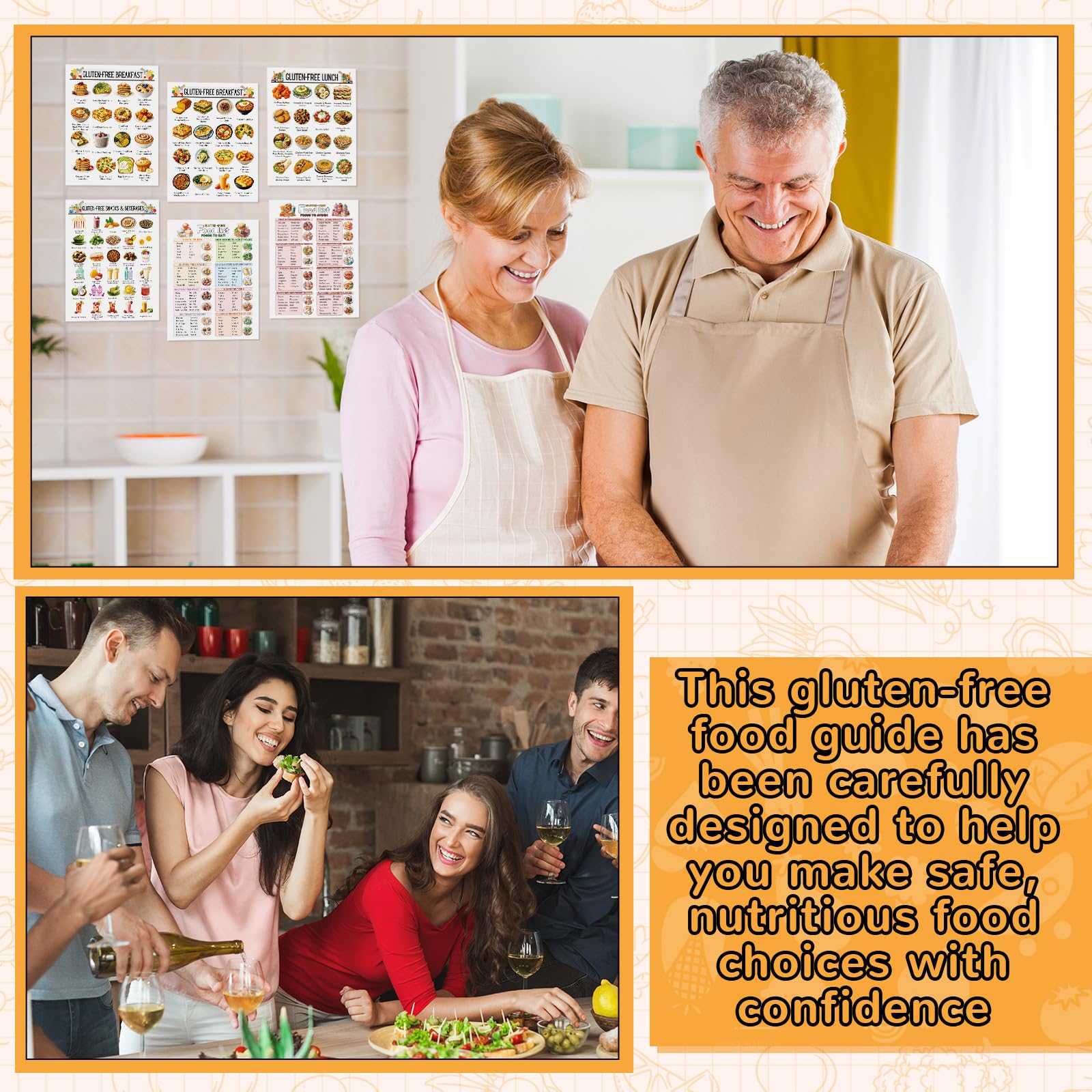 Snapklik.com : 12 Pcs Gluten Free Meal Plan Poster Grocery List Gluten ...
