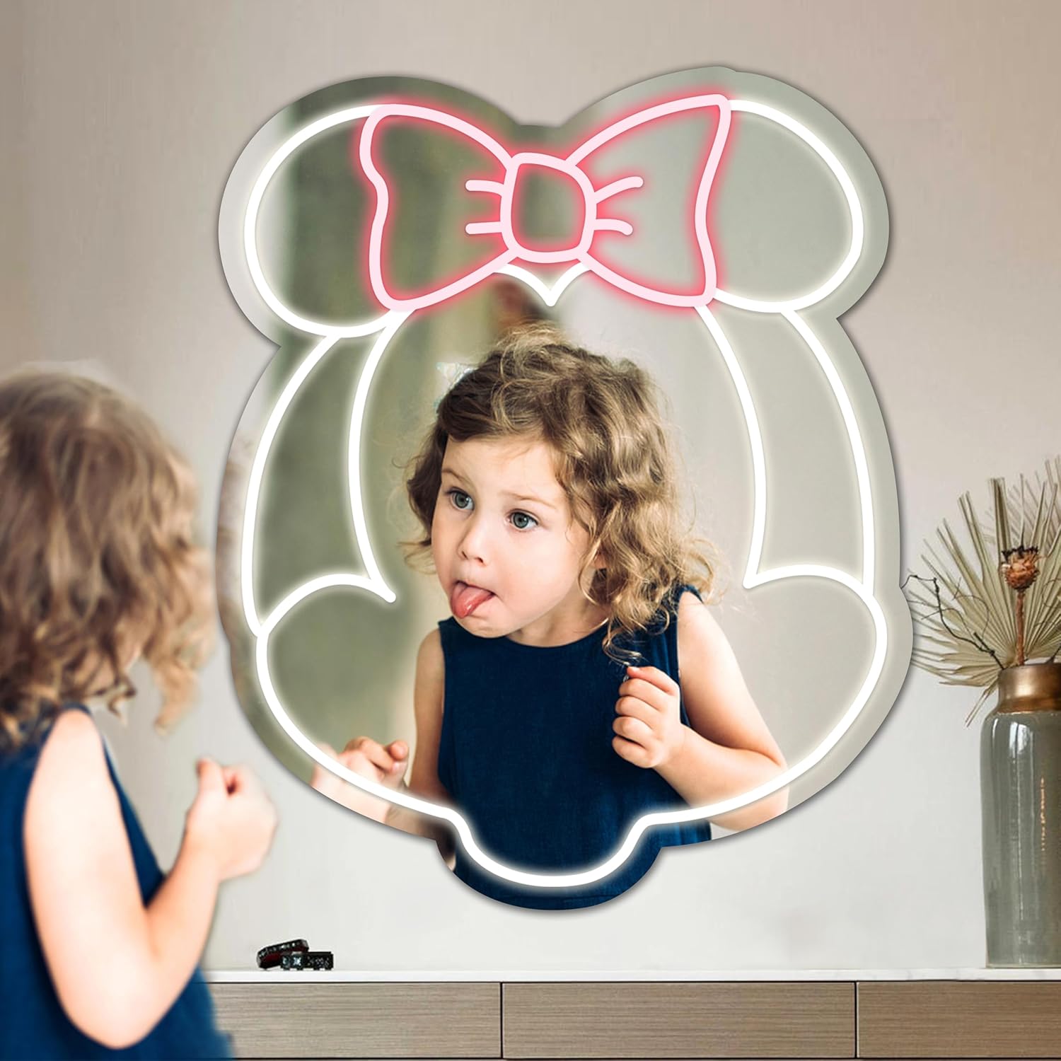 Amazon.com: vanstarry Anime Mouse Mirror with Light Neon Signs for ...