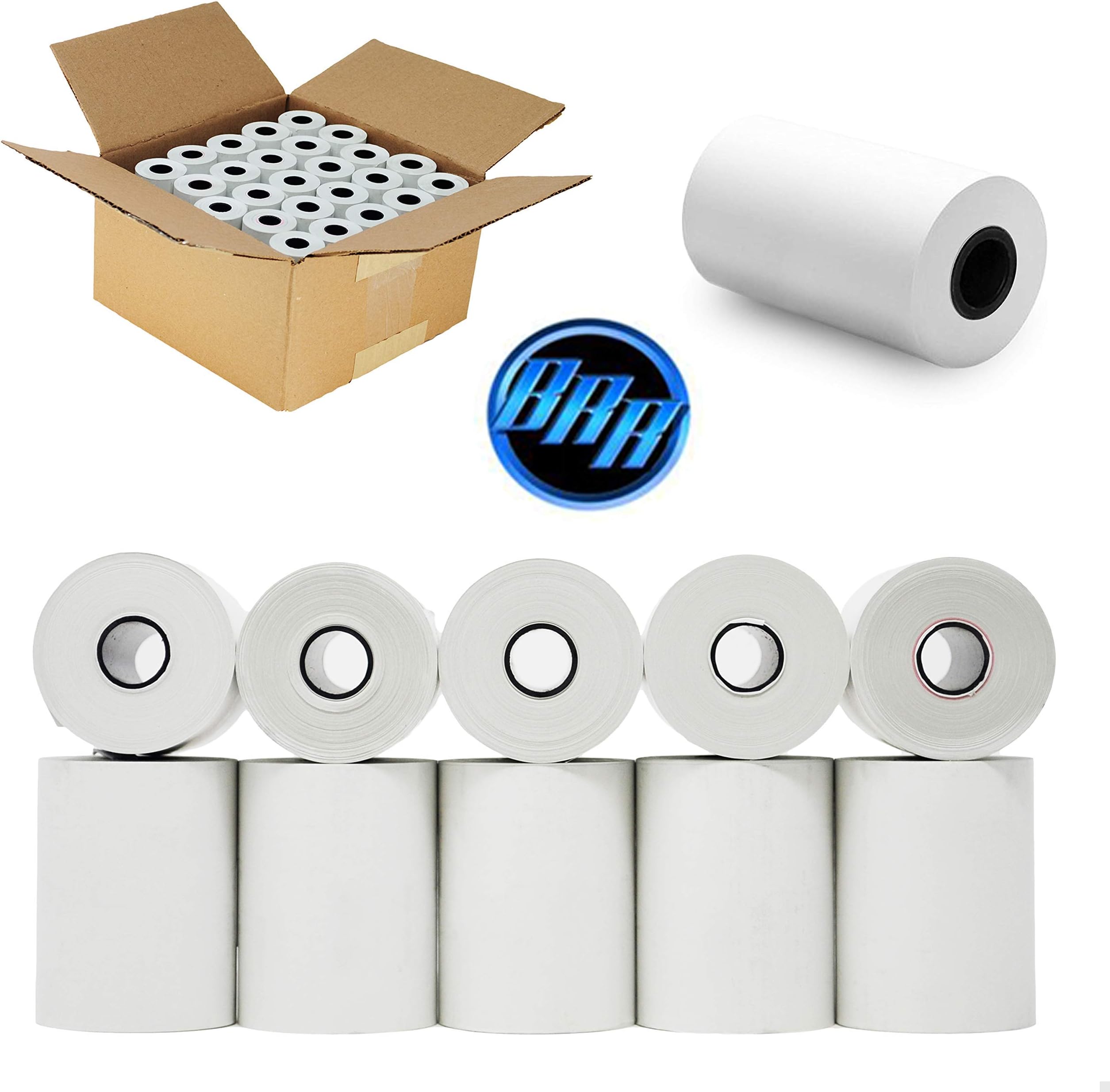 Amazon.com : 2 1/4 x 50 thermal paper rolls (50 Rolls x 6 cases) PAX ...