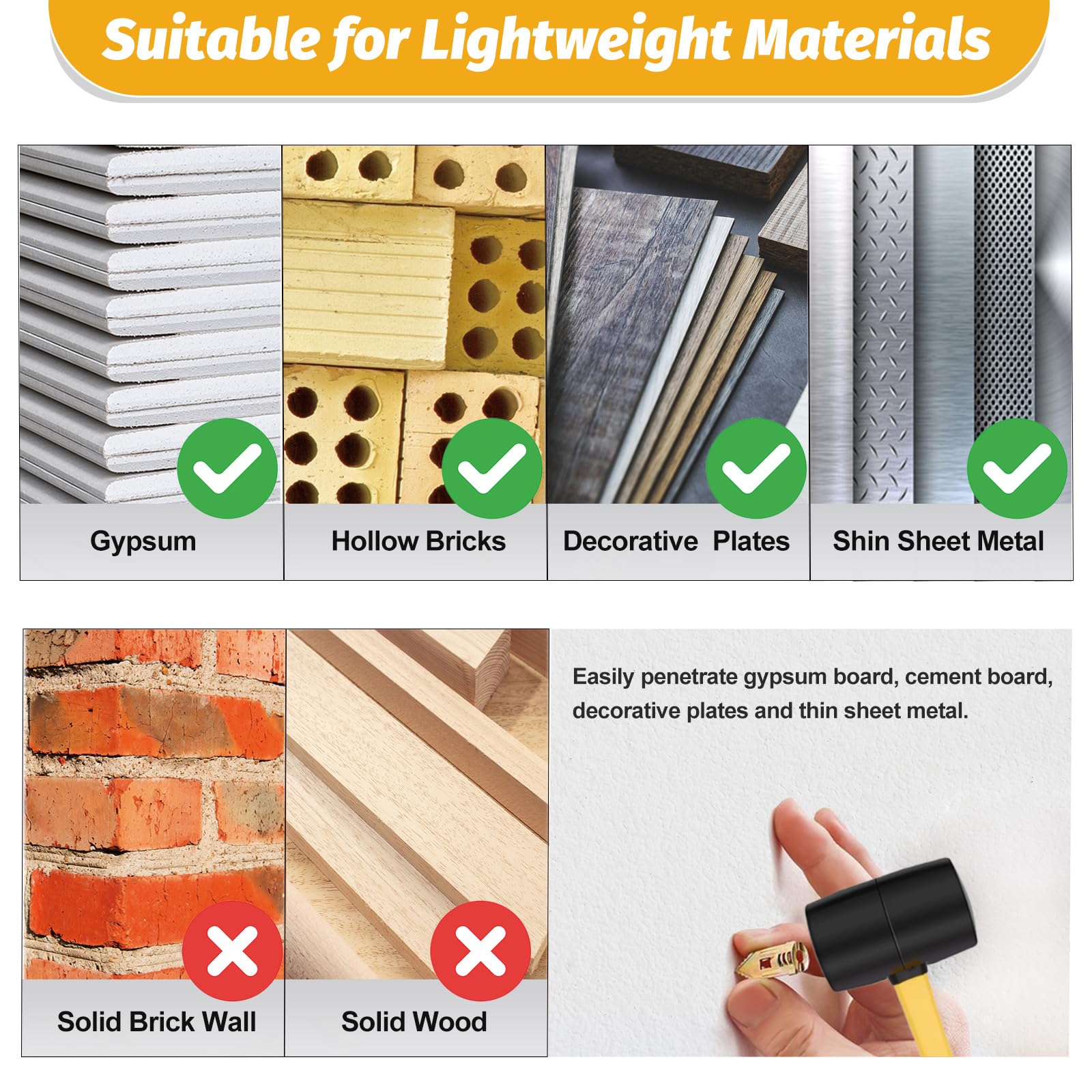 Snapklik.com : Kadrick 200Pcs Self Drilling Drywall Anchors