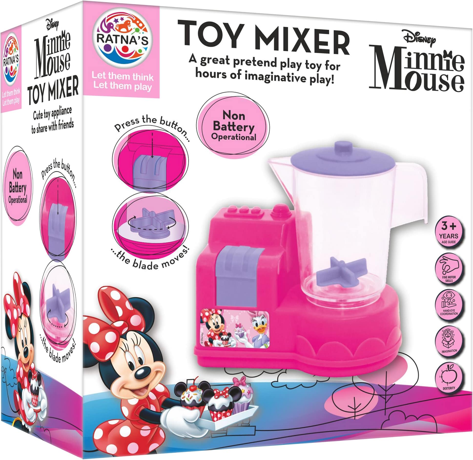 Buy Ratna's Disney Minnie Mouse Toy Mixer | Real Operating Plastic ...