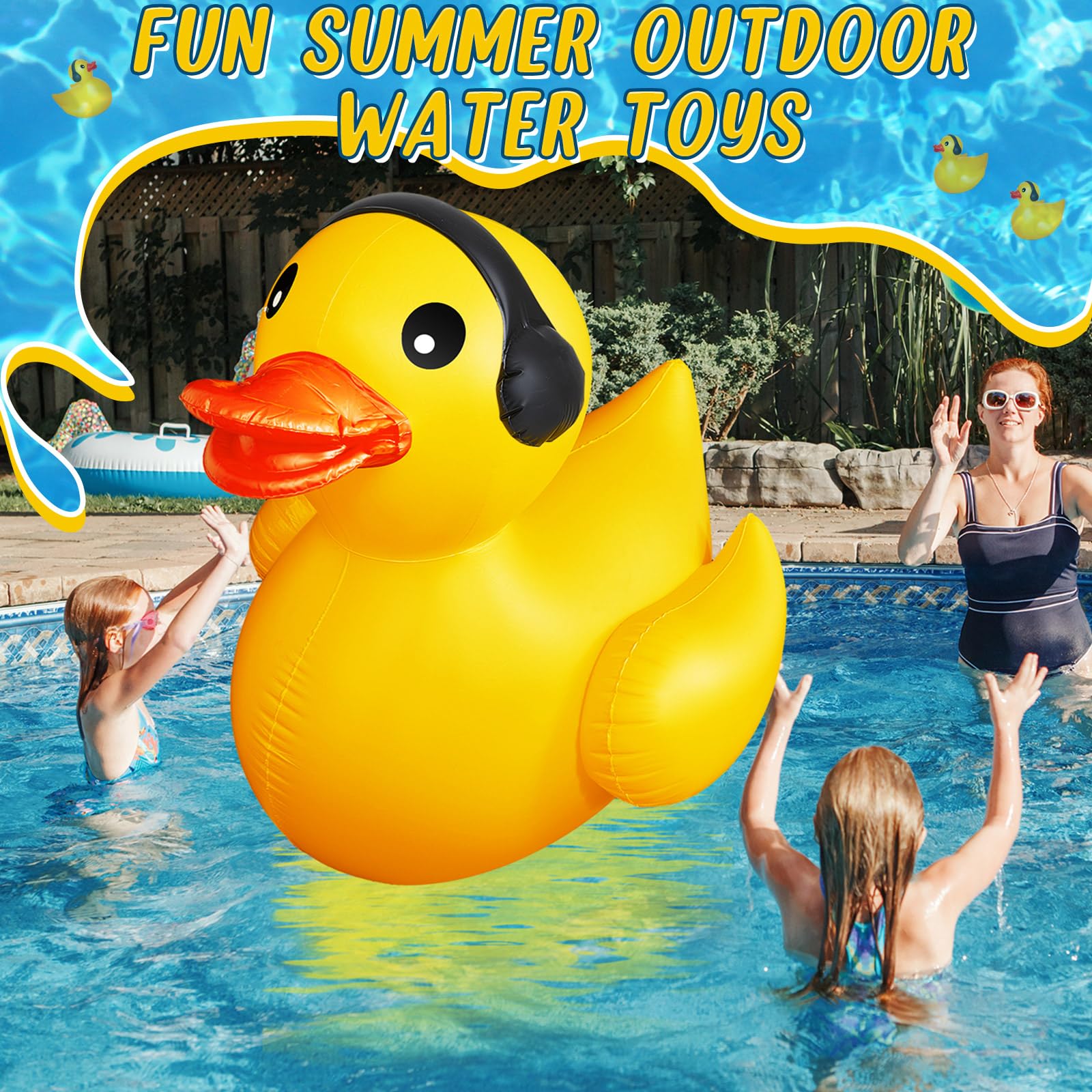 Snapklik.com : Hungdao 2 Pack 4 Feet Giant Inflatable Duck Huge Rubber ...