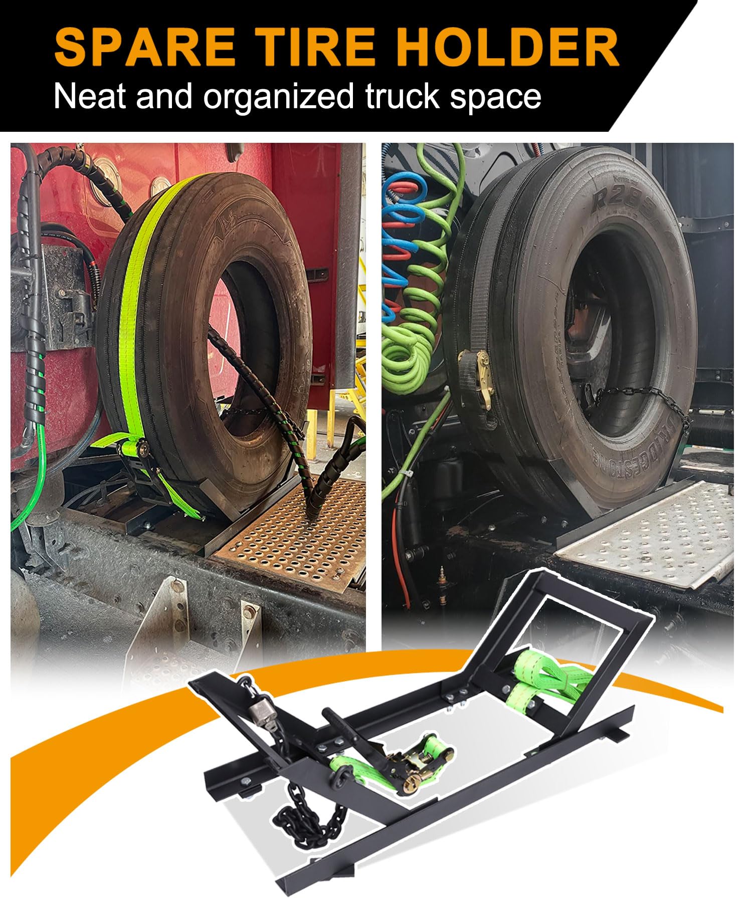 Snapklik.com : Semi Truck Spare Tire Rack Spare Tire Holder Spare Tire ...