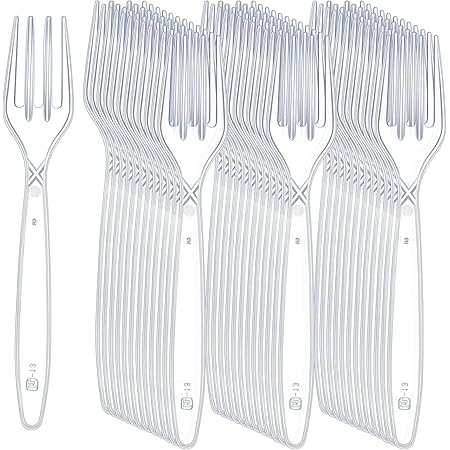 Amazon.com: Ciaell 500PCS Clear Plastic Forks - Heavy Duty Plastic ...