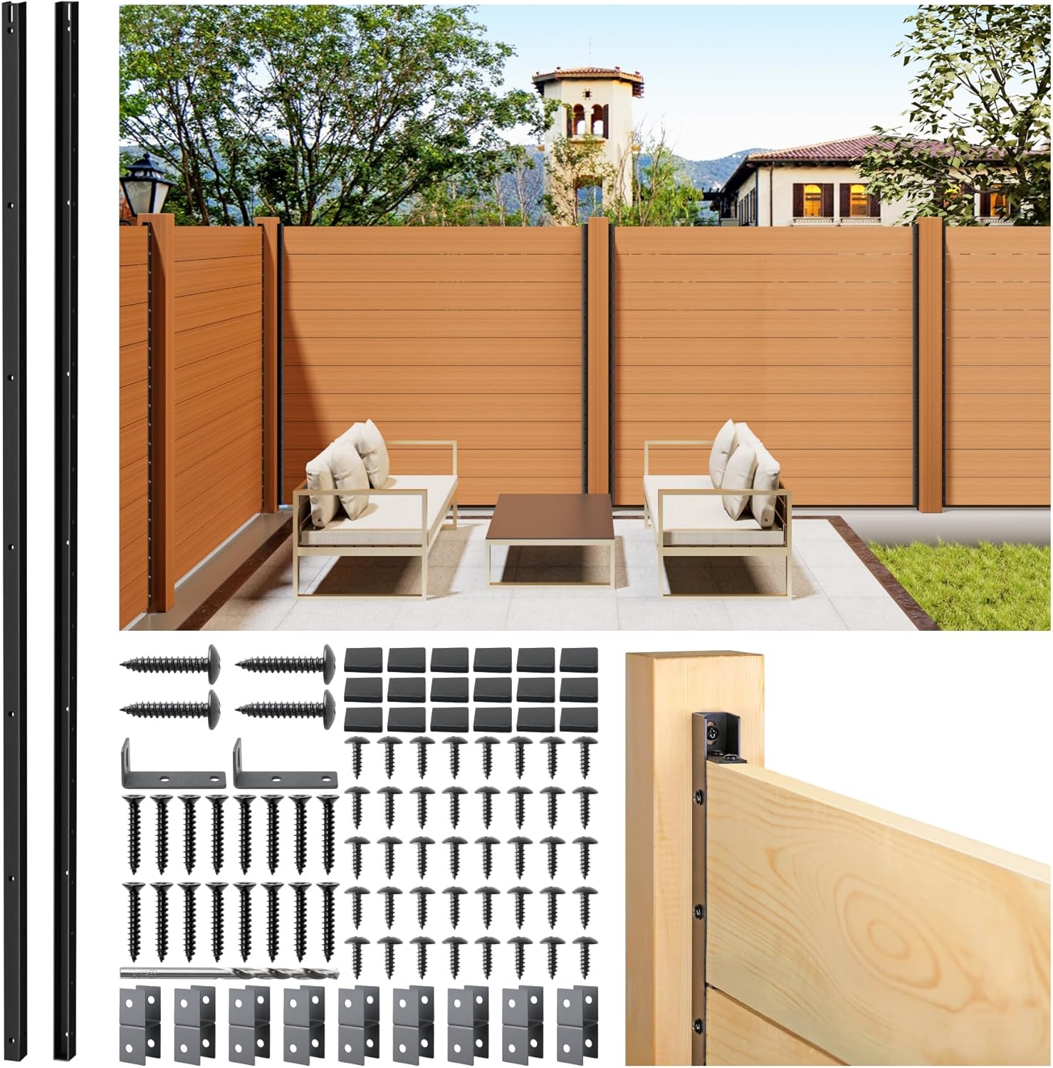 Amazon.com : Prinfort 4pack 5FT (H: 56.7″) Matel Backyard Privacy Fence ...
