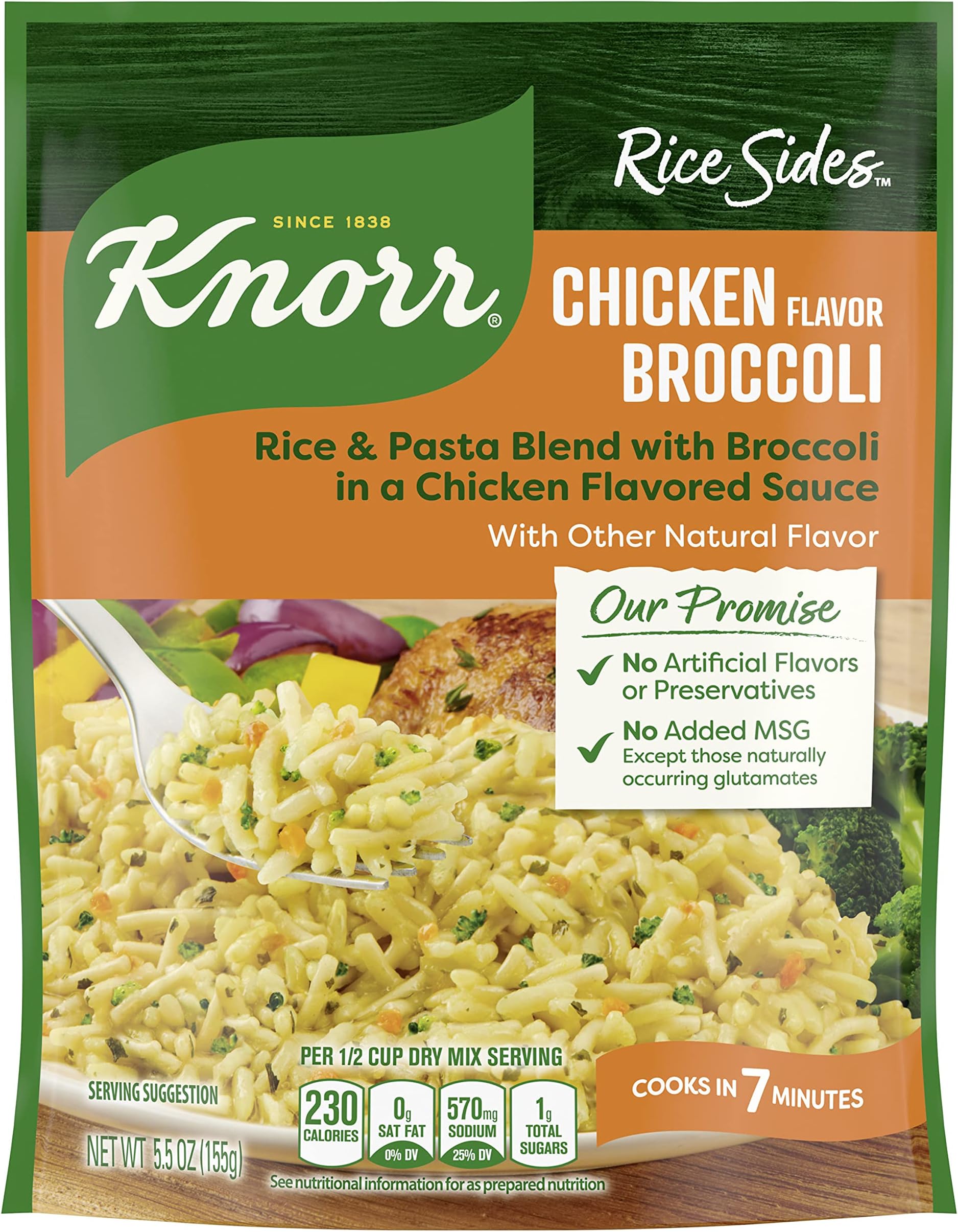 Amazon.com : Knorr Rice Sides Dish, Cheddar Broccoli, 5.7 oz, Pack of 4 ...