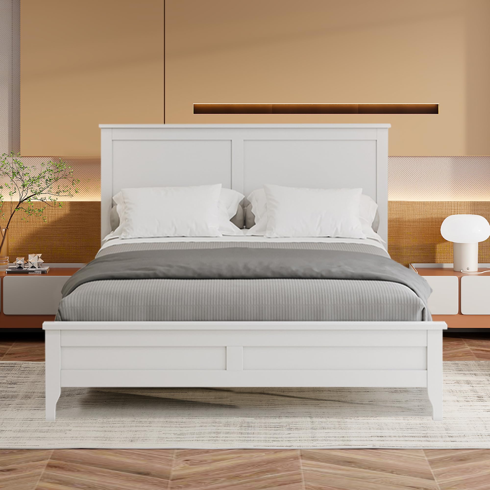 Amazon.com: Merax Full Size Platform Bed, Wooden Full Platform Bed ...