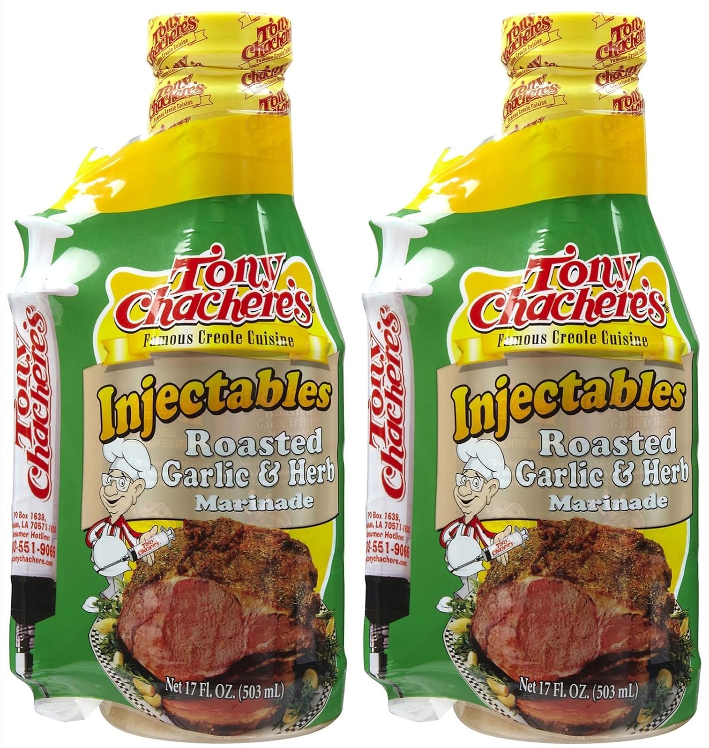 Amazon.com : Tony Chachere's Marinade Roasted Garlic & Herb W/ Injector ...