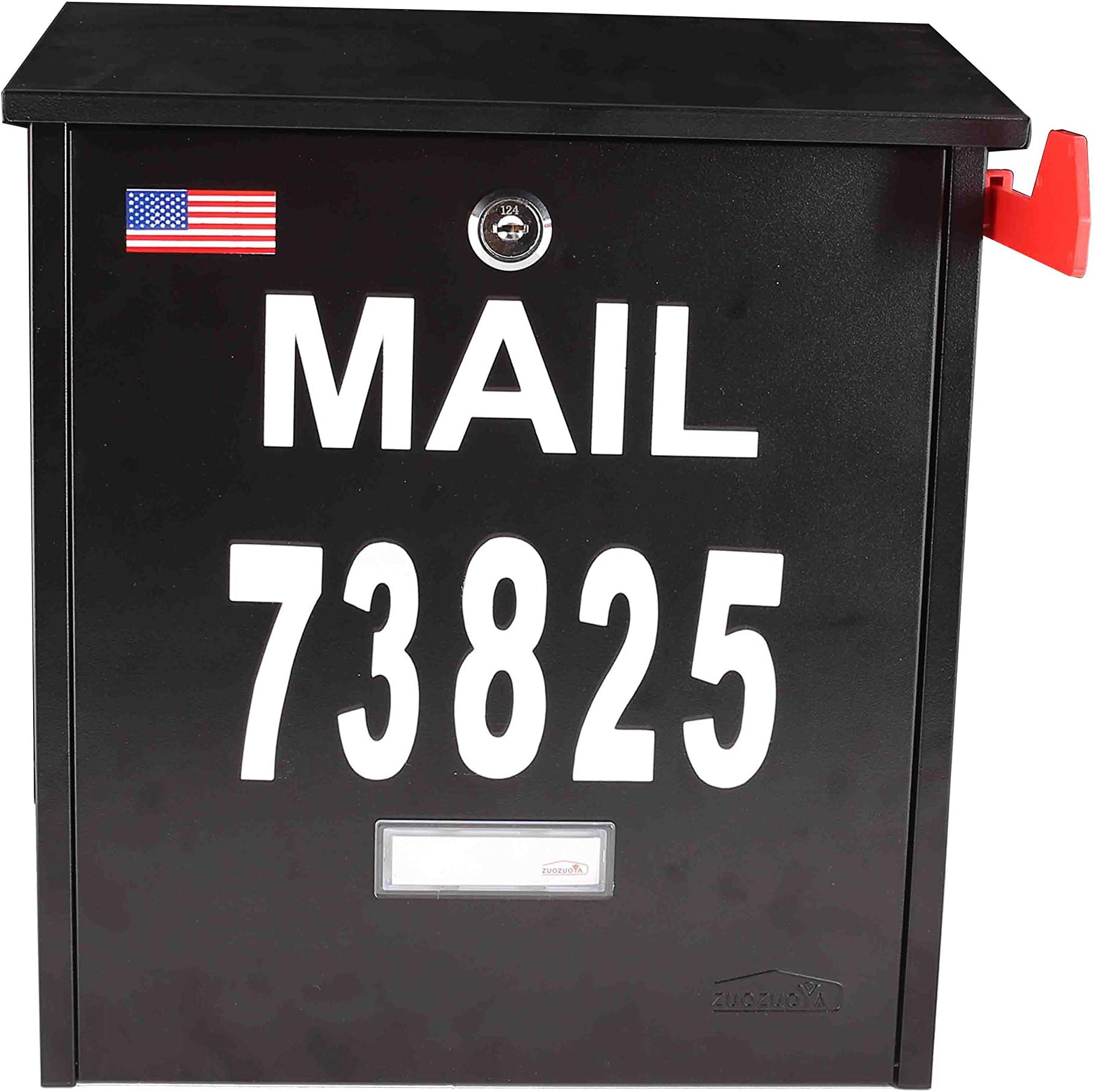 Amazon.com: Wall Mount Locking Mailbox - Black Large Capacity Security ...