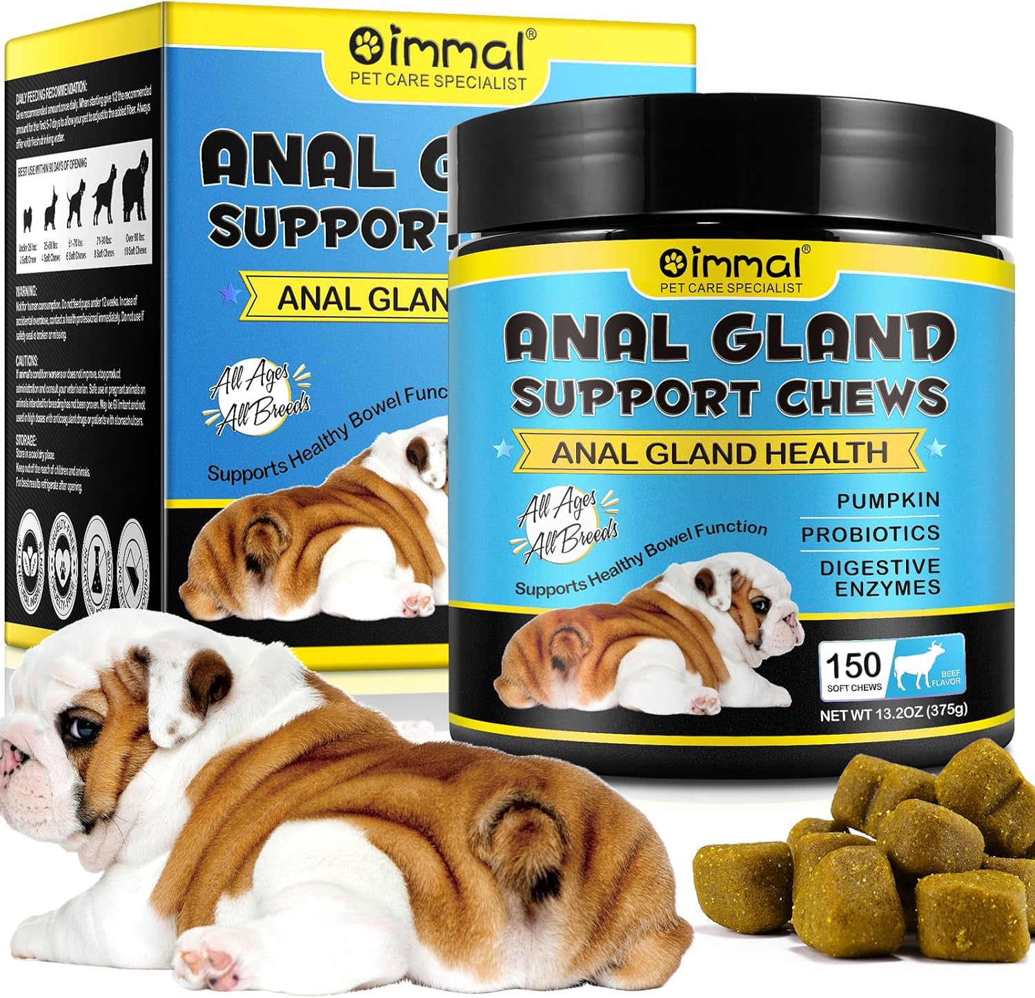 Amazon.com : Anal Gland Soft Chew Treats, Dog Fiber Supplement for Anal Glands with Pumpkin ...