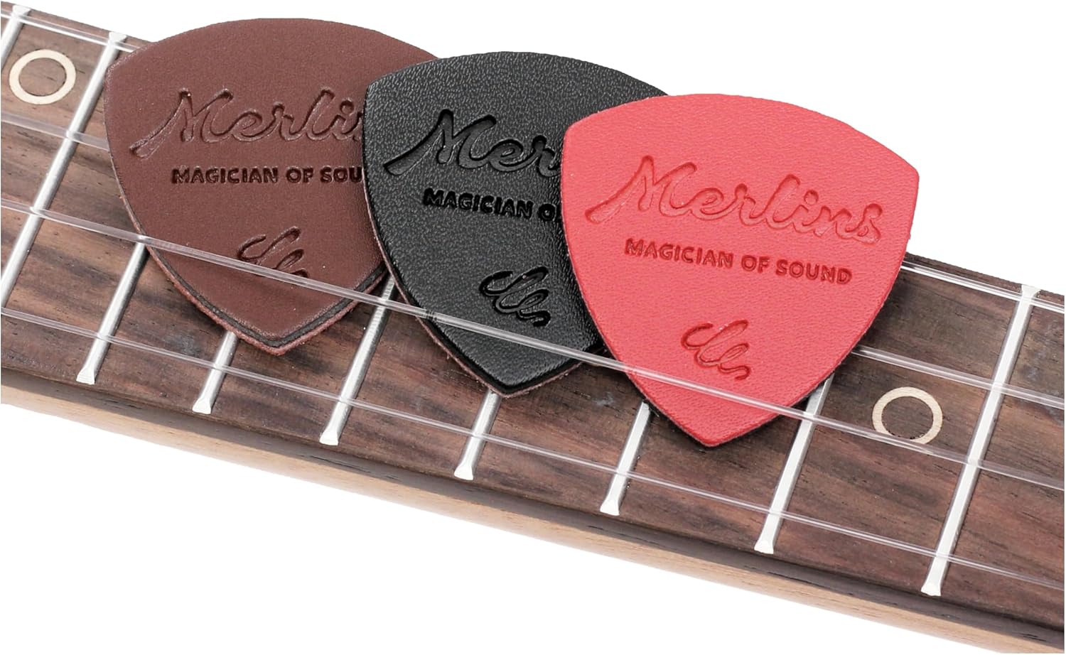 Leather Picks Set / 3 Picks in Various Strengths for Ukulele Acoustic ...
