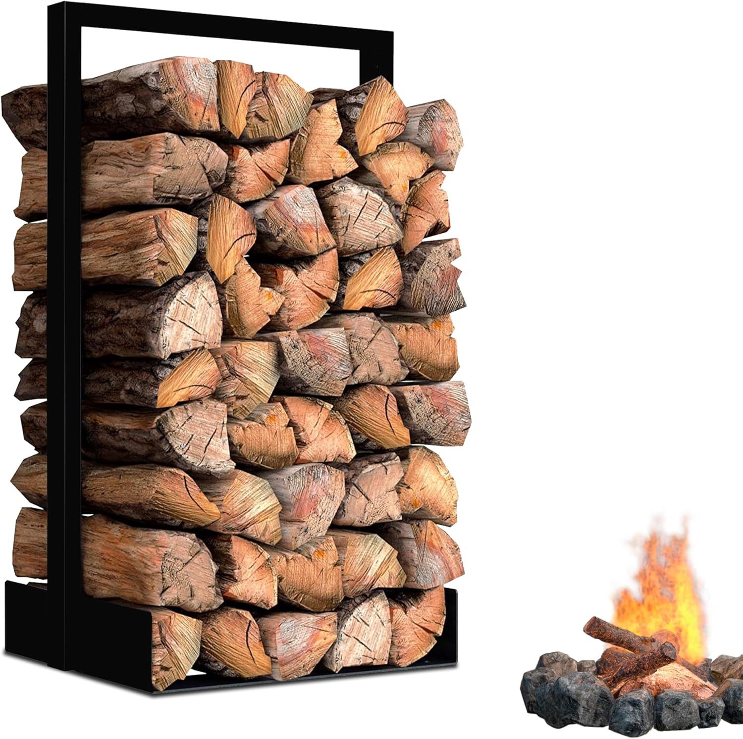 Amazon.com: FEBTECH Firewood Rack Outdoor - Heavy Duty Log Rack ...