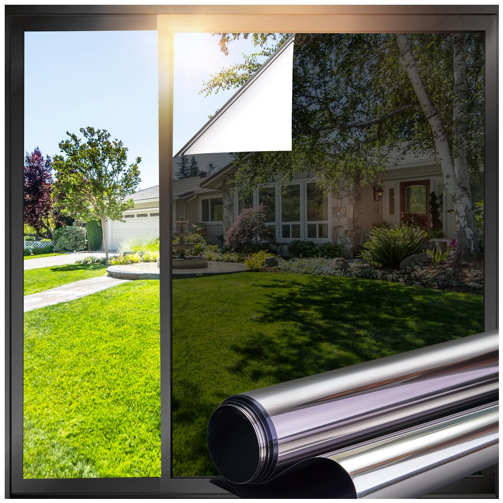 Lifetree One Way Window Film Privacy: Mirror Window Tint Film, Heat ...